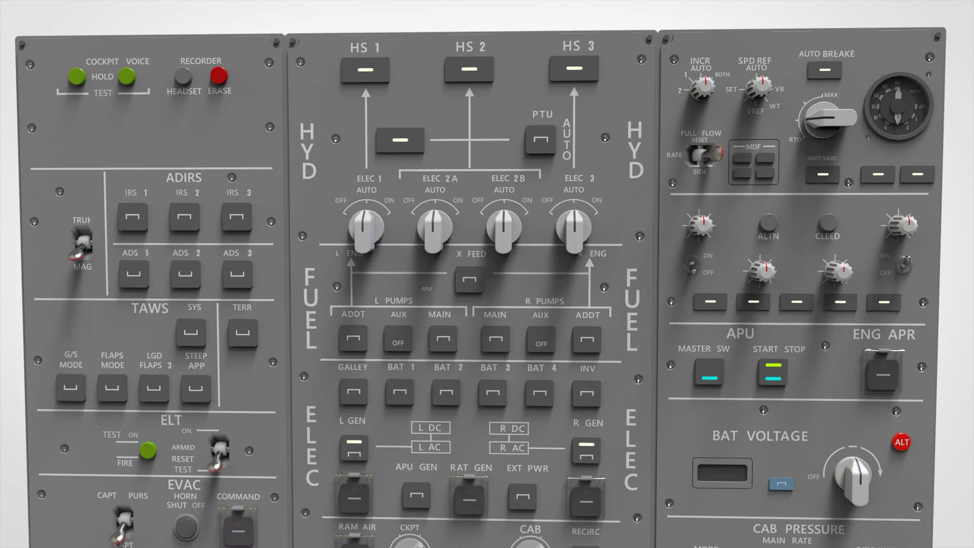 Dashboard 3 Control Panel With Buttons and Knobs - 3D Model by Chtazi