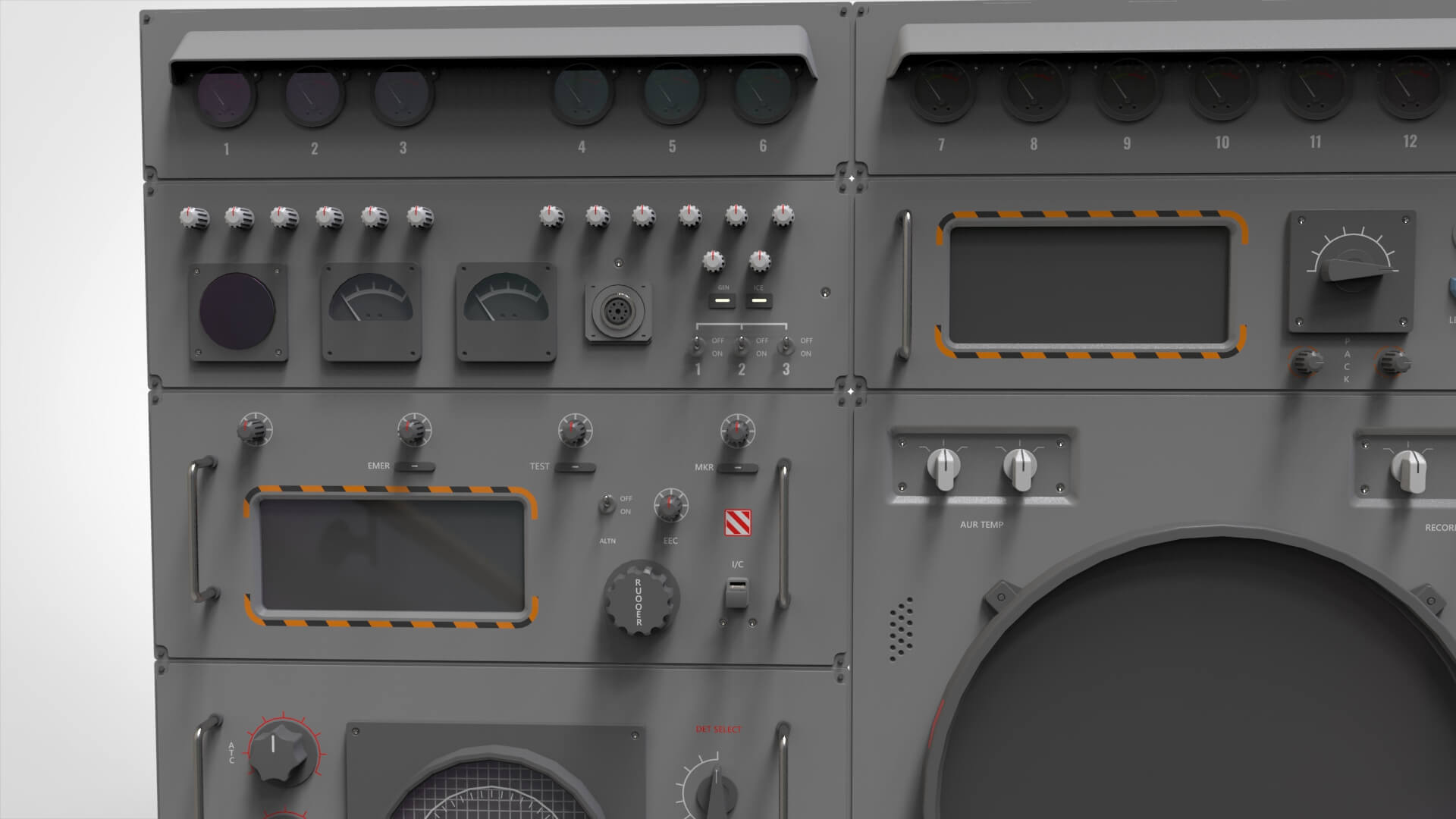 Dashboard 3 Control Panel With Buttons and Knobs - 3D Model by Chtazi