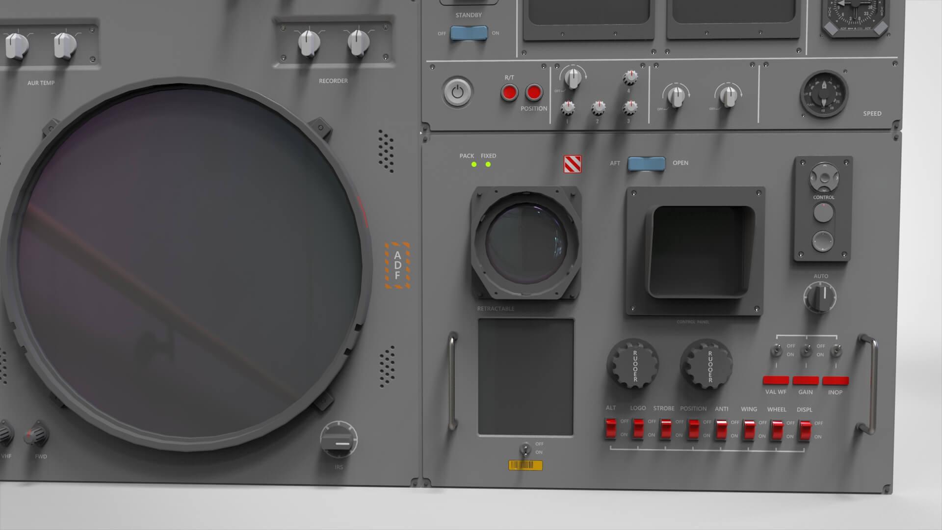 Dashboard 3 Control Panel With Buttons and Knobs - 3D Model by Chtazi
