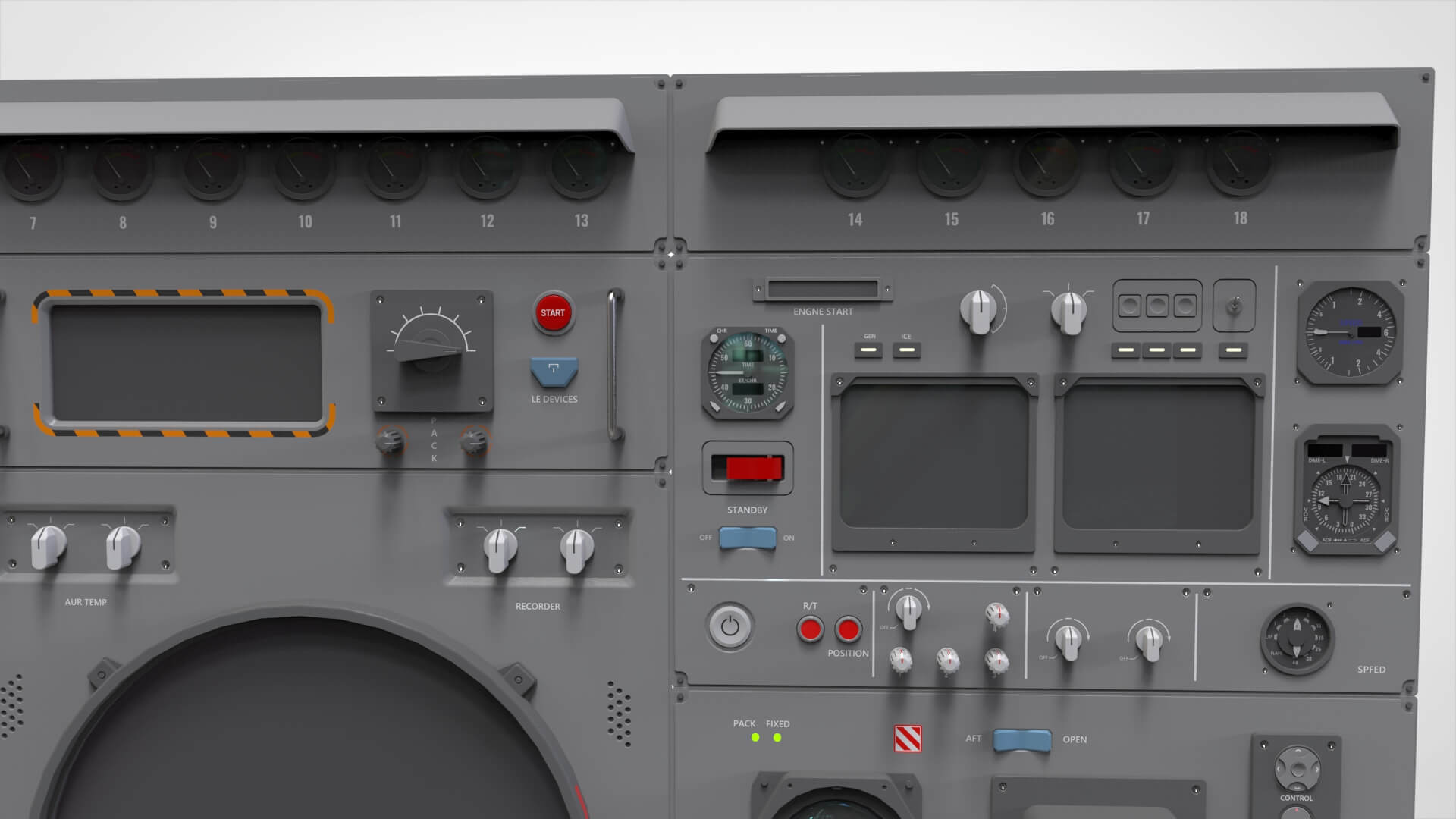 Dashboard 3 Control Panel With Buttons and Knobs - 3D Model by Chtazi
