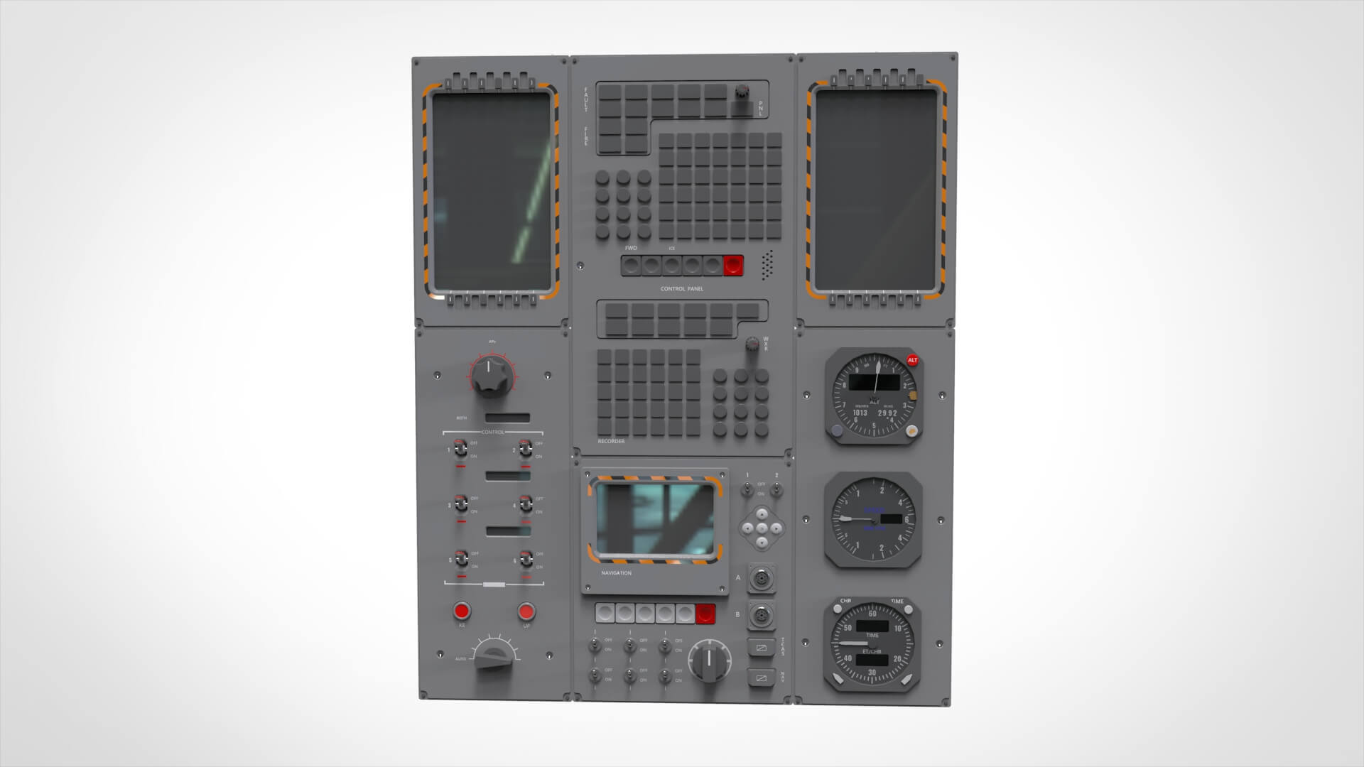 Dashboard 3 Control Panel With Buttons and Knobs - 3D Model by Chtazi
