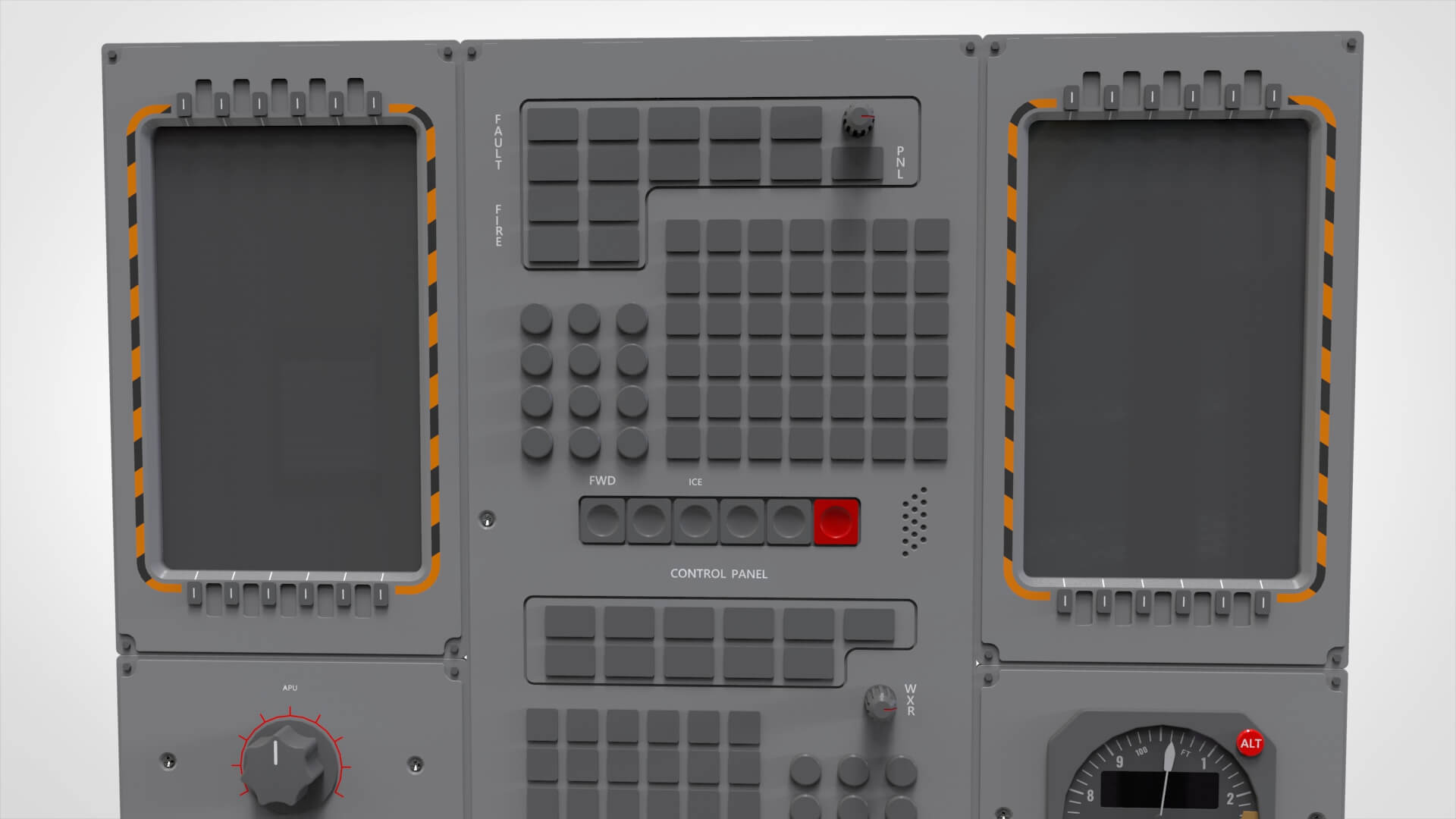 Dashboard 3 Control Panel With Buttons and Knobs - 3D Model by Chtazi