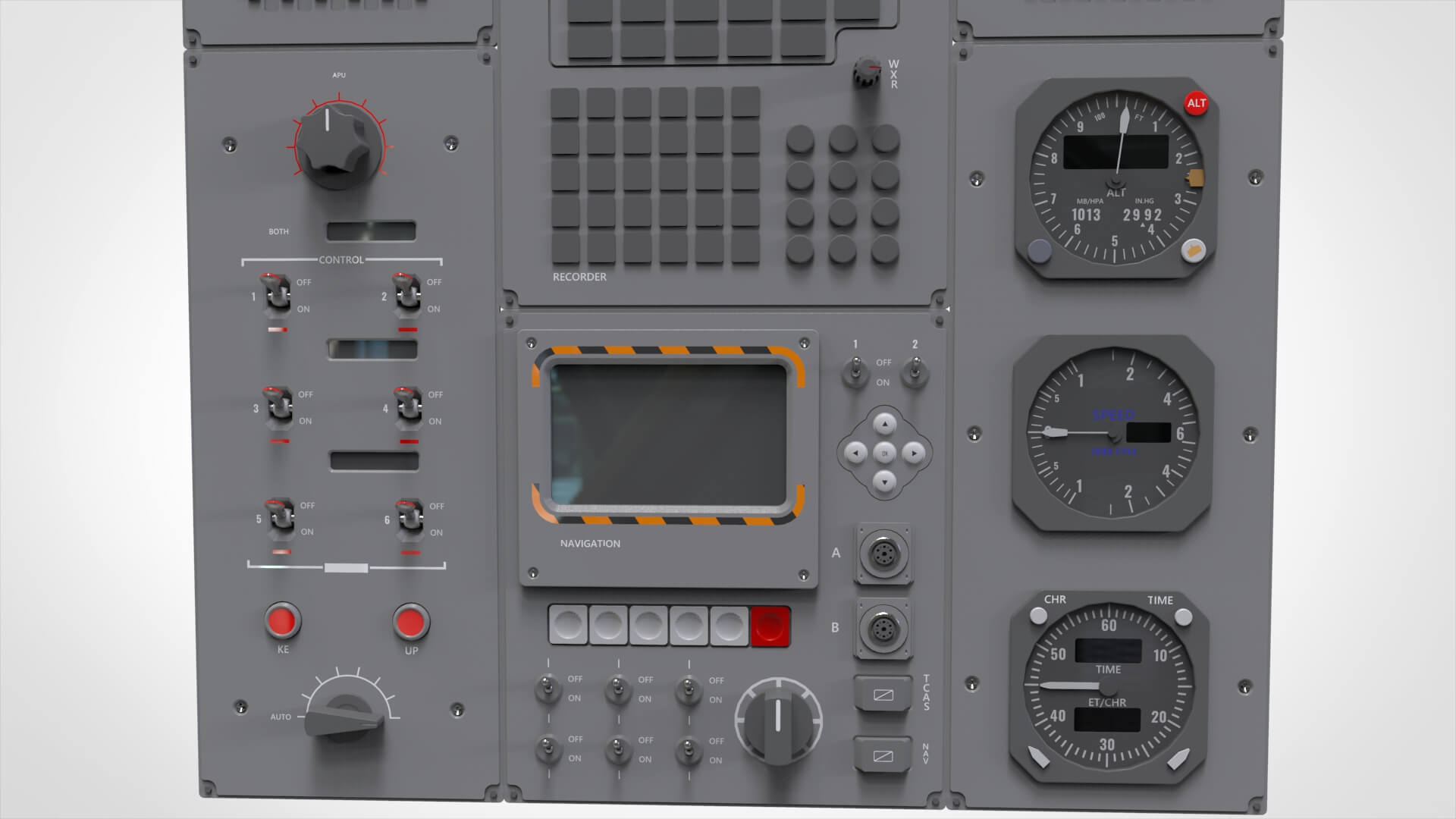 Dashboard 3 Control Panel With Buttons and Knobs - 3D Model by Chtazi