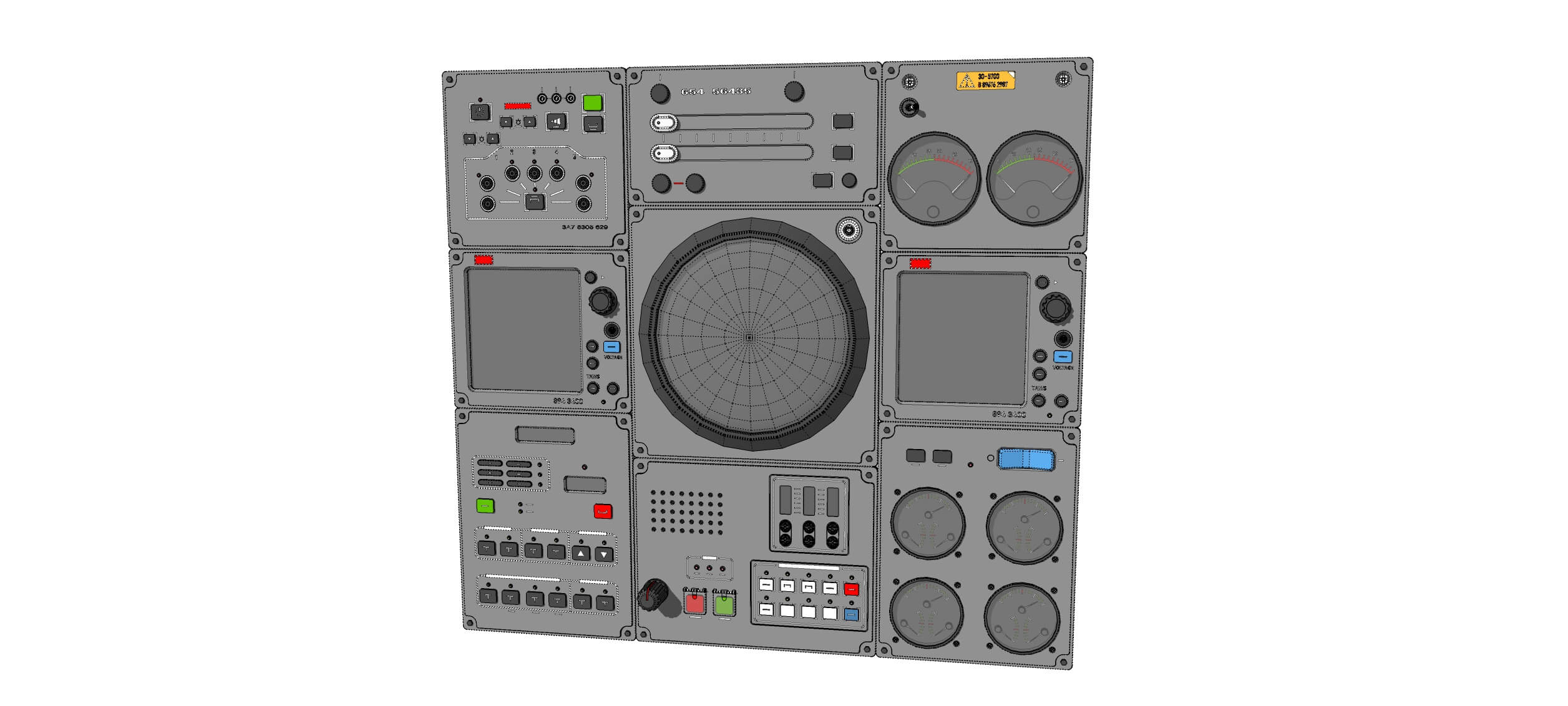 Dashboard 3 Control Panel With Buttons and Knobs - 3D Model by Chtazi