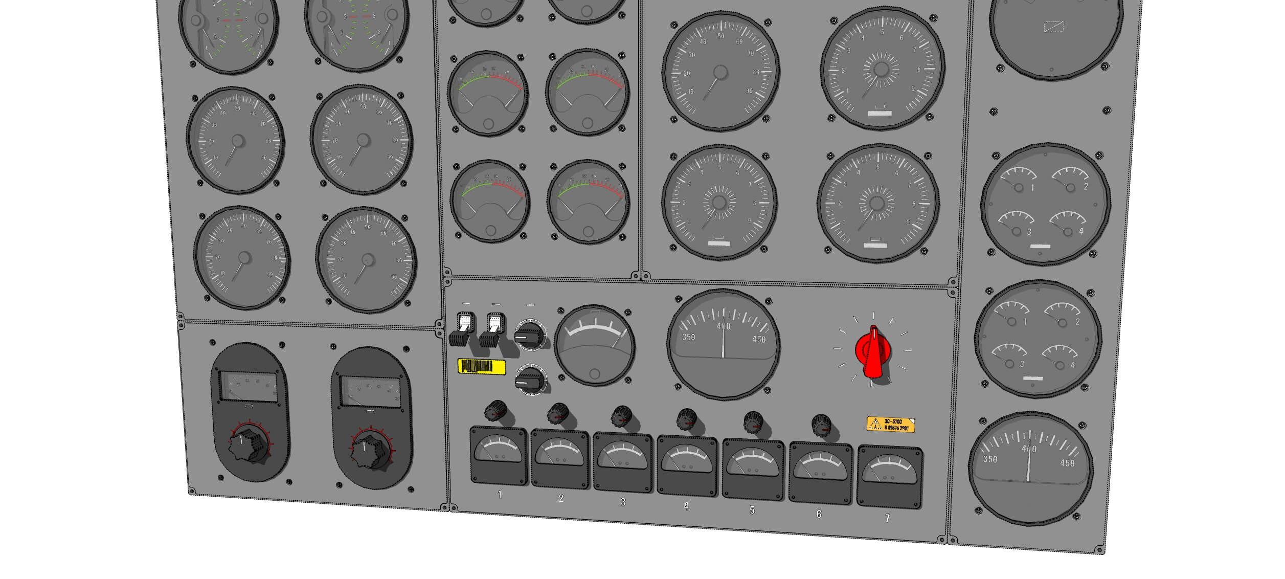 Dashboard 3 Control Panel With Buttons and Knobs - 3D Model by Chtazi