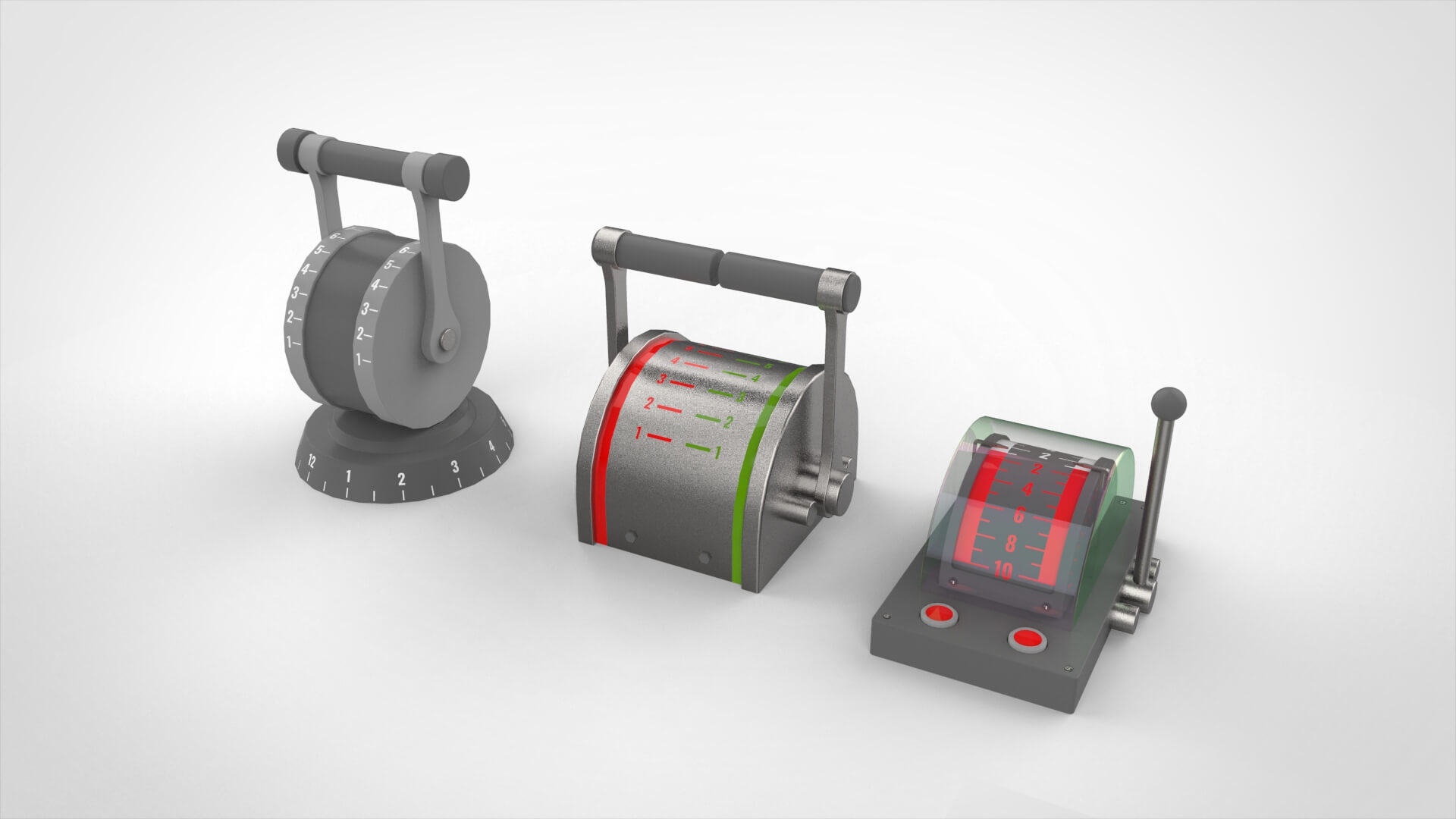Dashboard 5 Control Panel With Buttons and Knobs - 3D Model by Chtazi