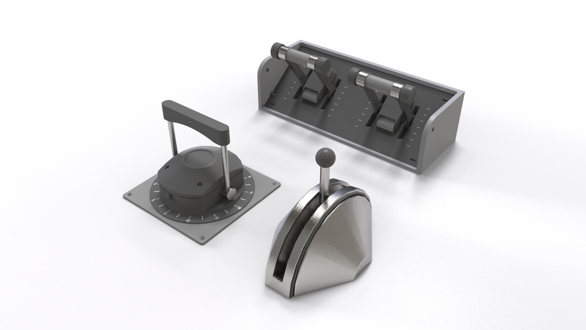 Dashboard 5 Control Panel With Buttons and Knobs - 3D Model by Chtazi