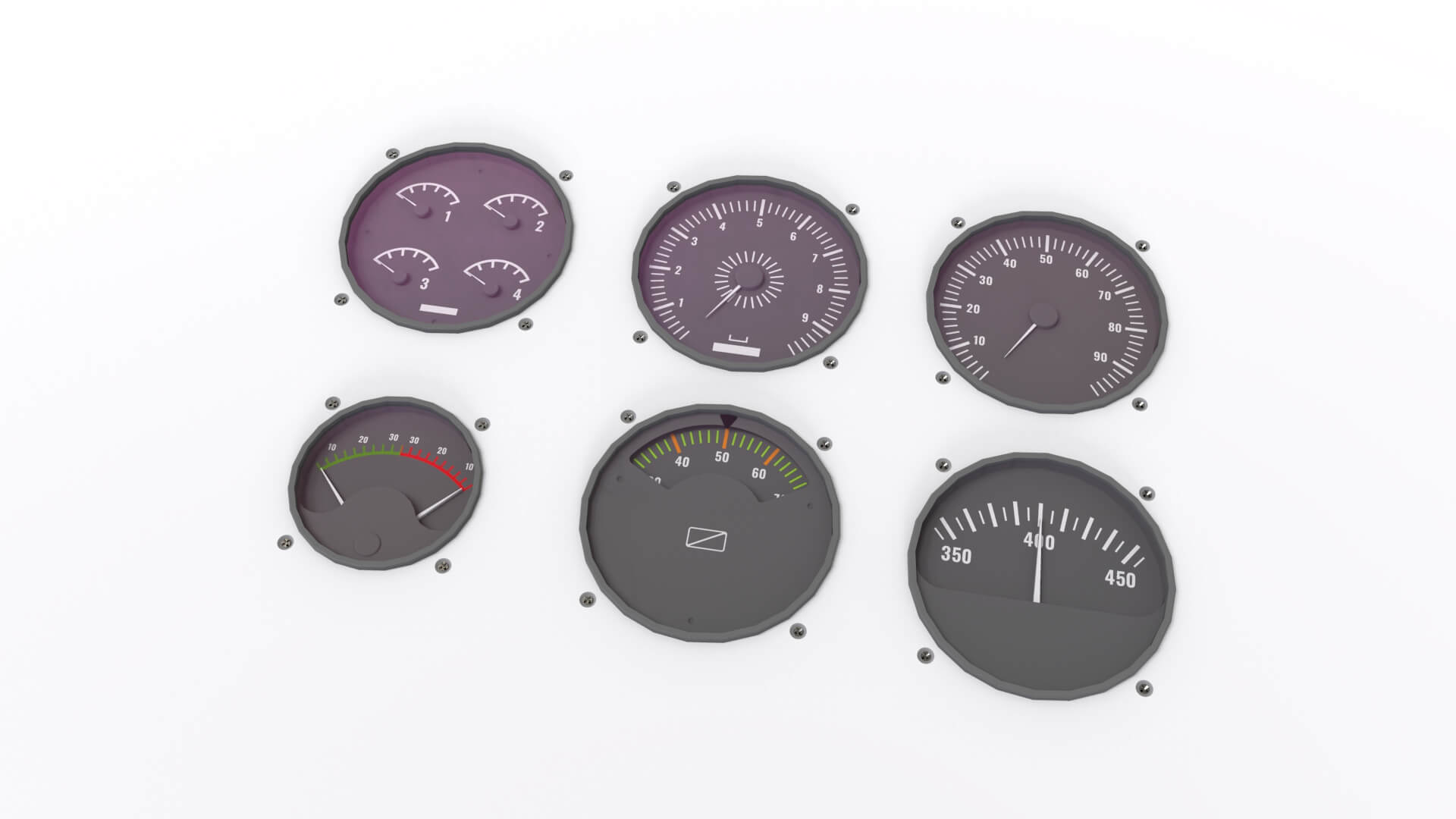 Dashboard 5 Control Panel With Buttons and Knobs - 3D Model by Chtazi
