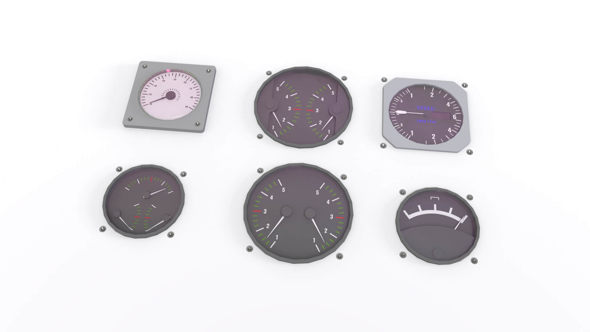 Dashboard 5 Control Panel With Buttons and Knobs - 3D Model by Chtazi