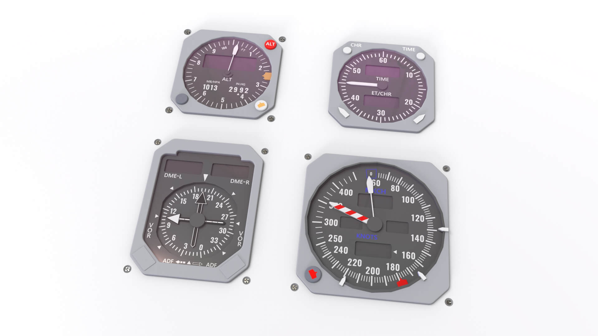 Dashboard 5 Control Panel With Buttons and Knobs - 3D Model by Chtazi