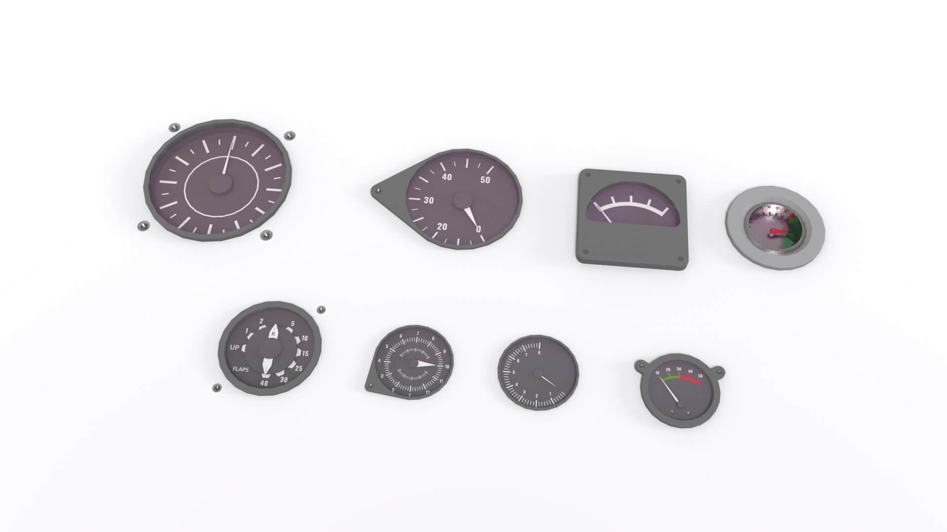 Dashboard 5 Control Panel With Buttons and Knobs - 3D Model by Chtazi