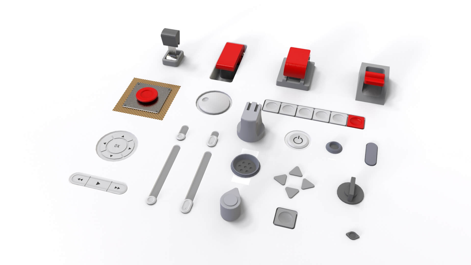 Dashboard 5 Control Panel With Buttons and Knobs - 3D Model by Chtazi