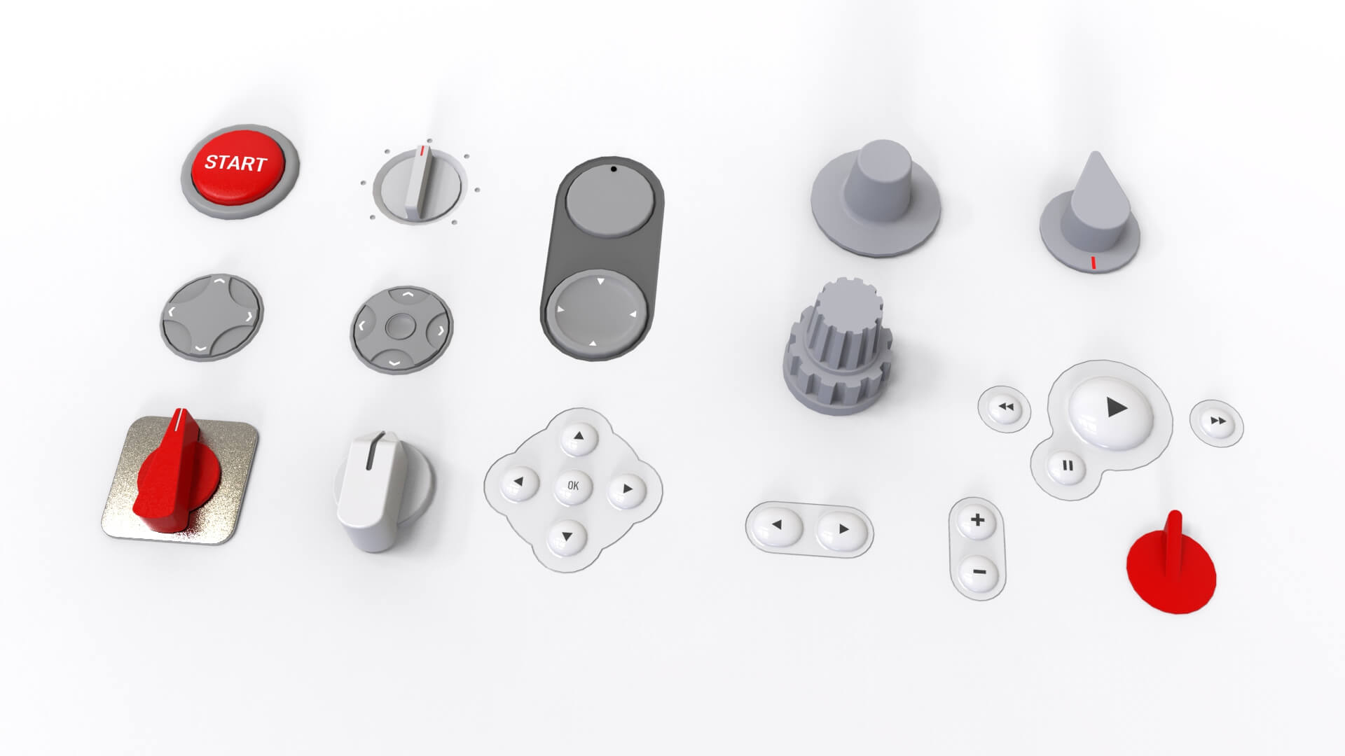 Dashboard 5 Control Panel With Buttons and Knobs - 3D Model by Chtazi