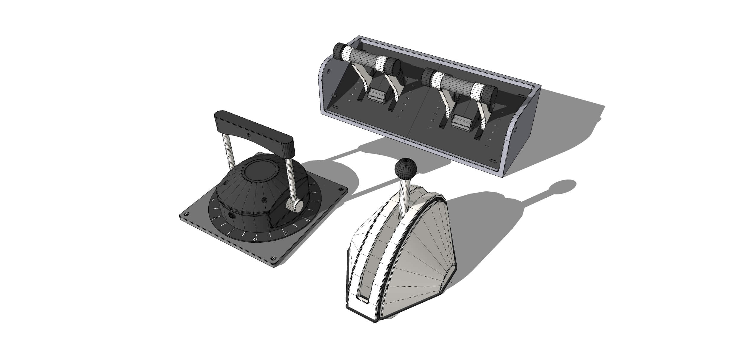 Dashboard 5 Control Panel With Buttons and Knobs - 3D Model by Chtazi