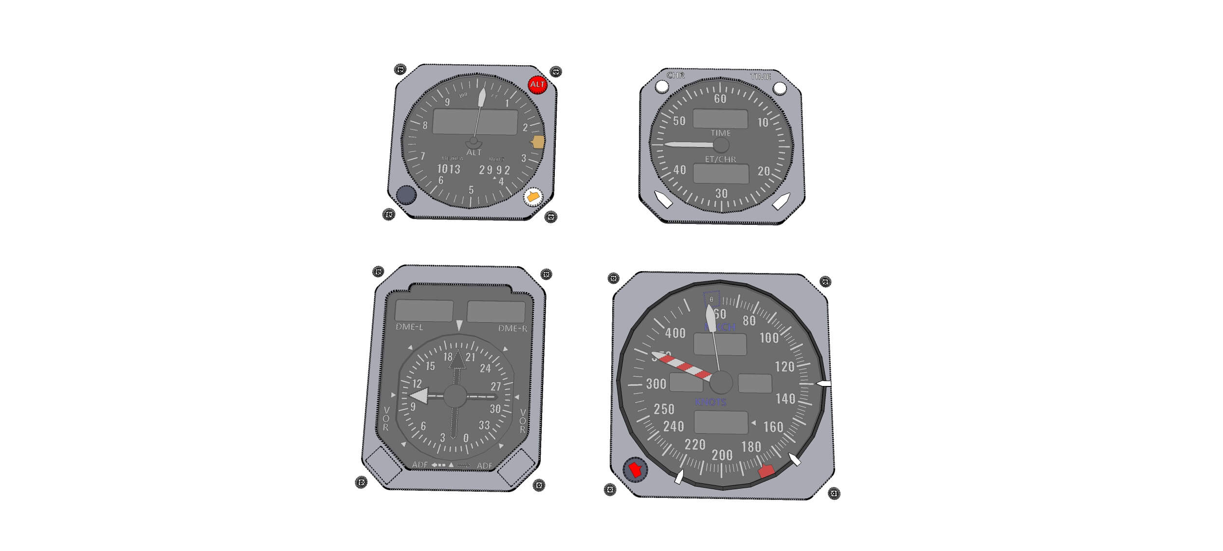 Dashboard 5 Control Panel With Buttons and Knobs - 3D Model by Chtazi