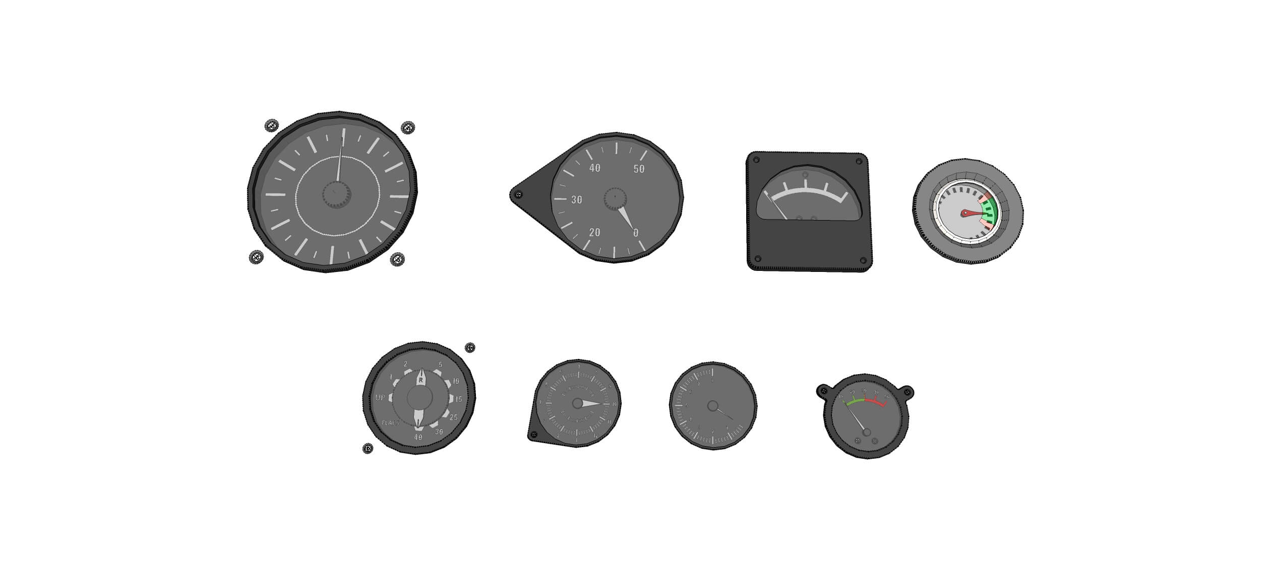Dashboard 5 Control Panel With Buttons and Knobs - 3D Model by Chtazi