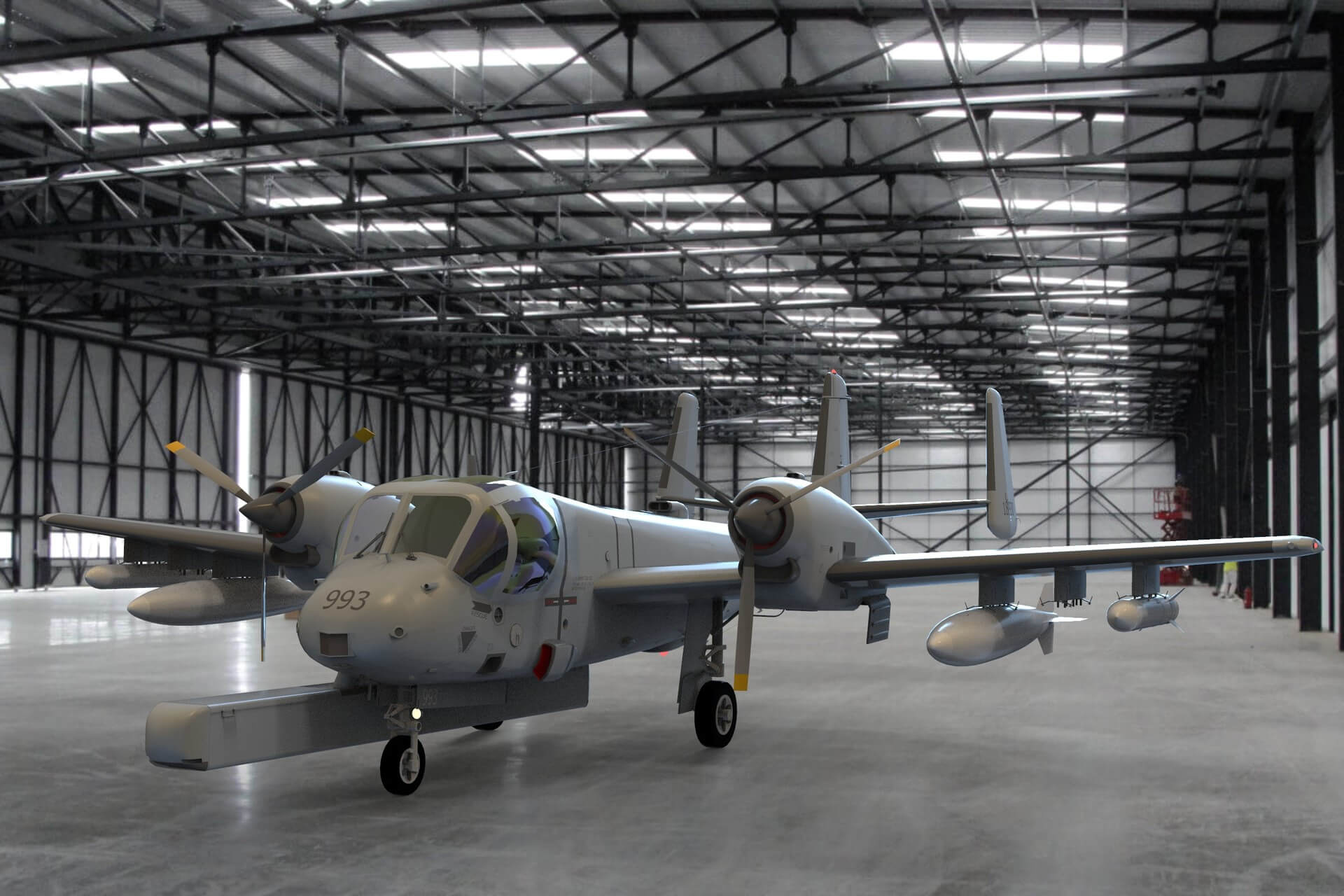 Grumman OV-1D Mohawk 3D Render, Digital Art by Chtazi