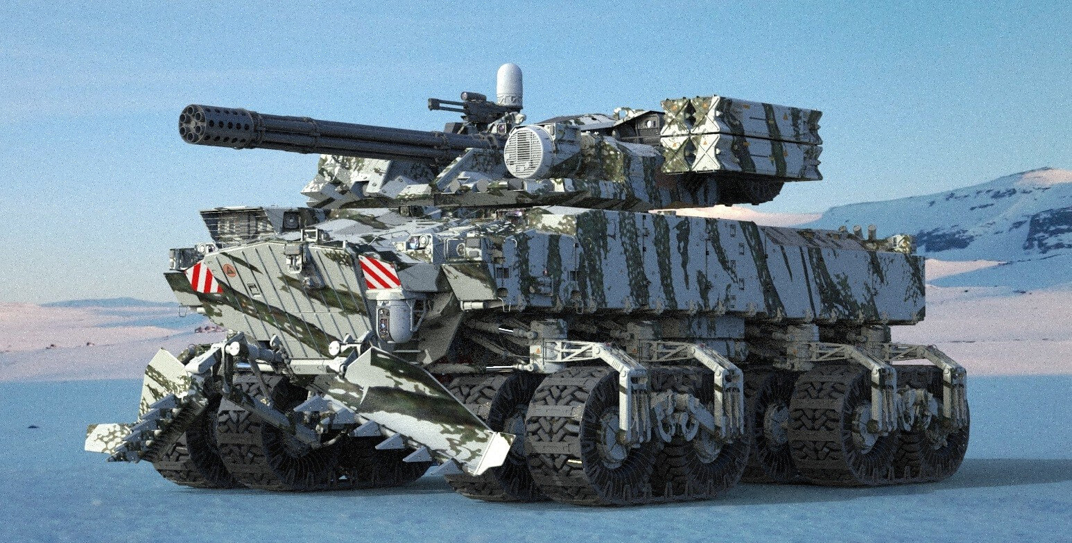 Infantry fighting vehicle 3D Render, Digital Art by Chtazi