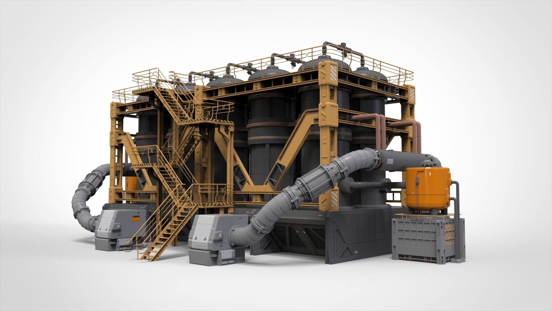 sci-fi storage tank 1 3D Render, Digital Art by Chtazi