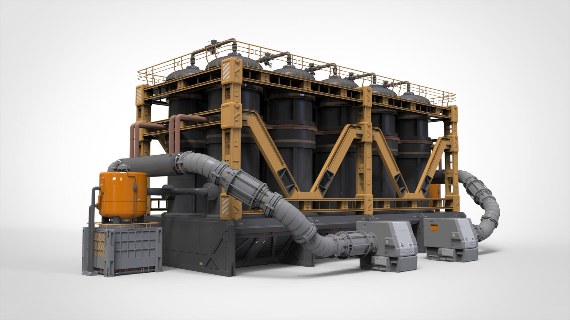 sci-fi storage tank 1 3D Render, Digital Art by Chtazi