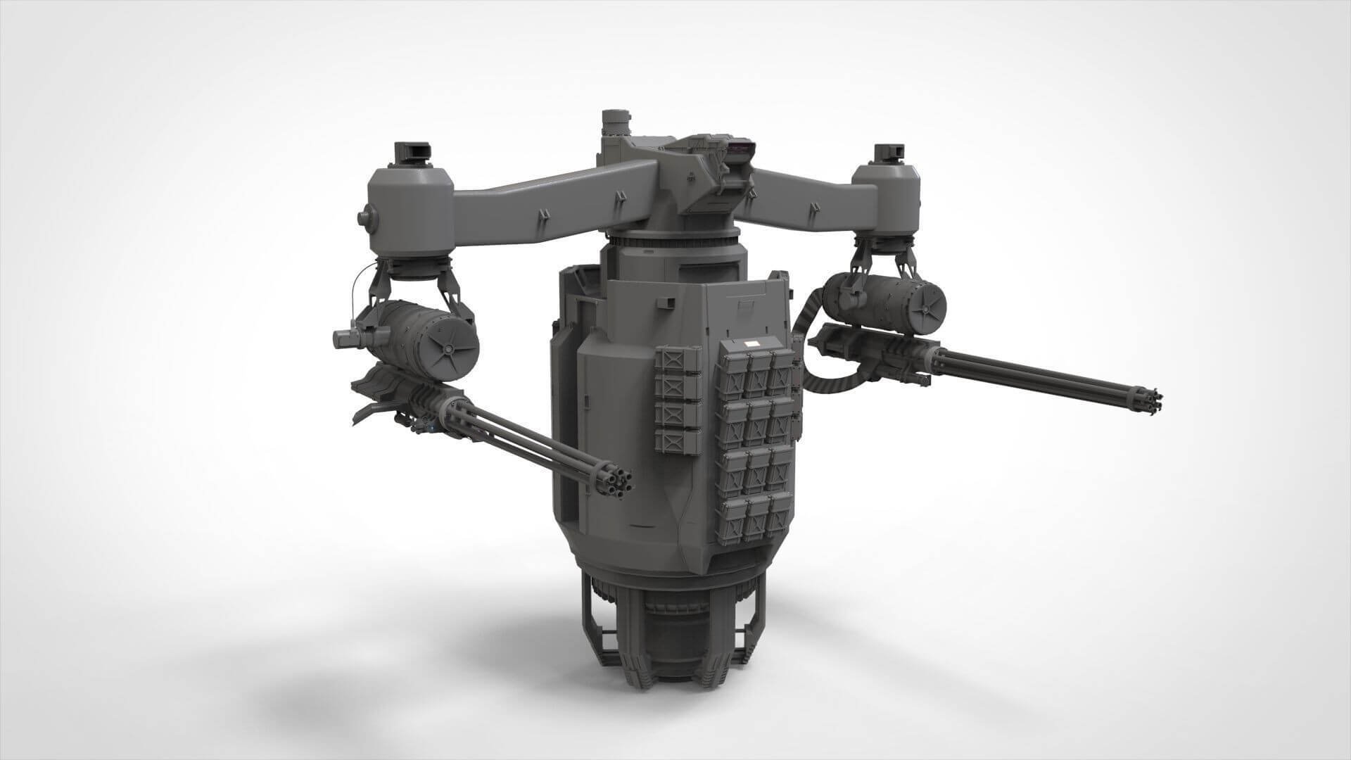 sci-fi Turret 5 3D Render, Digital Art by Chtazi
