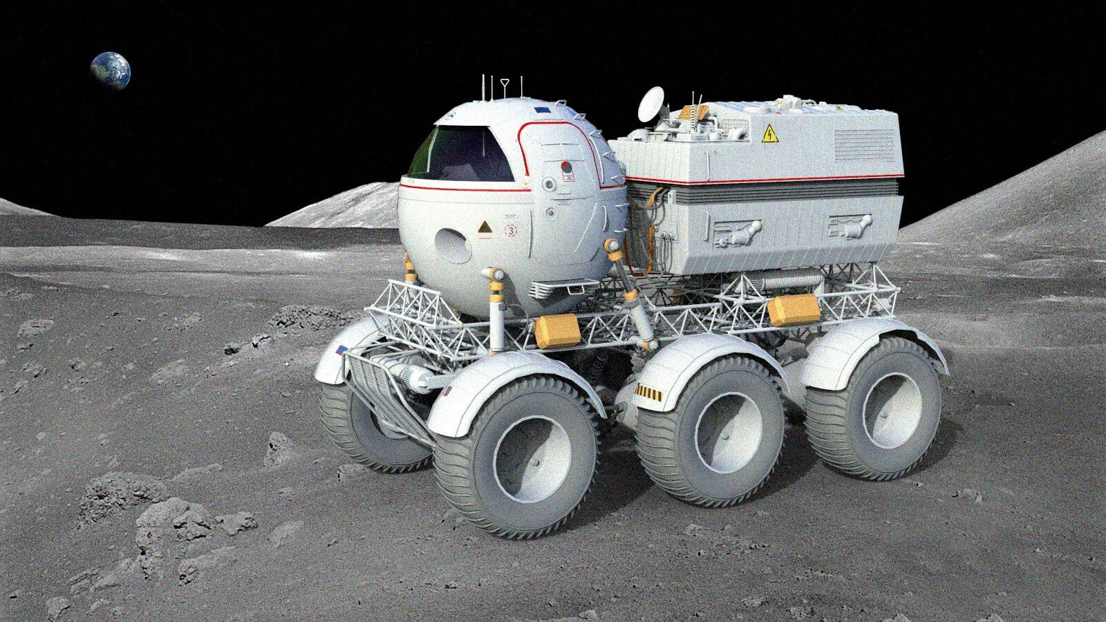 STAR COPS MOON ROVER 3D Render, Digital Art by Chtazi
