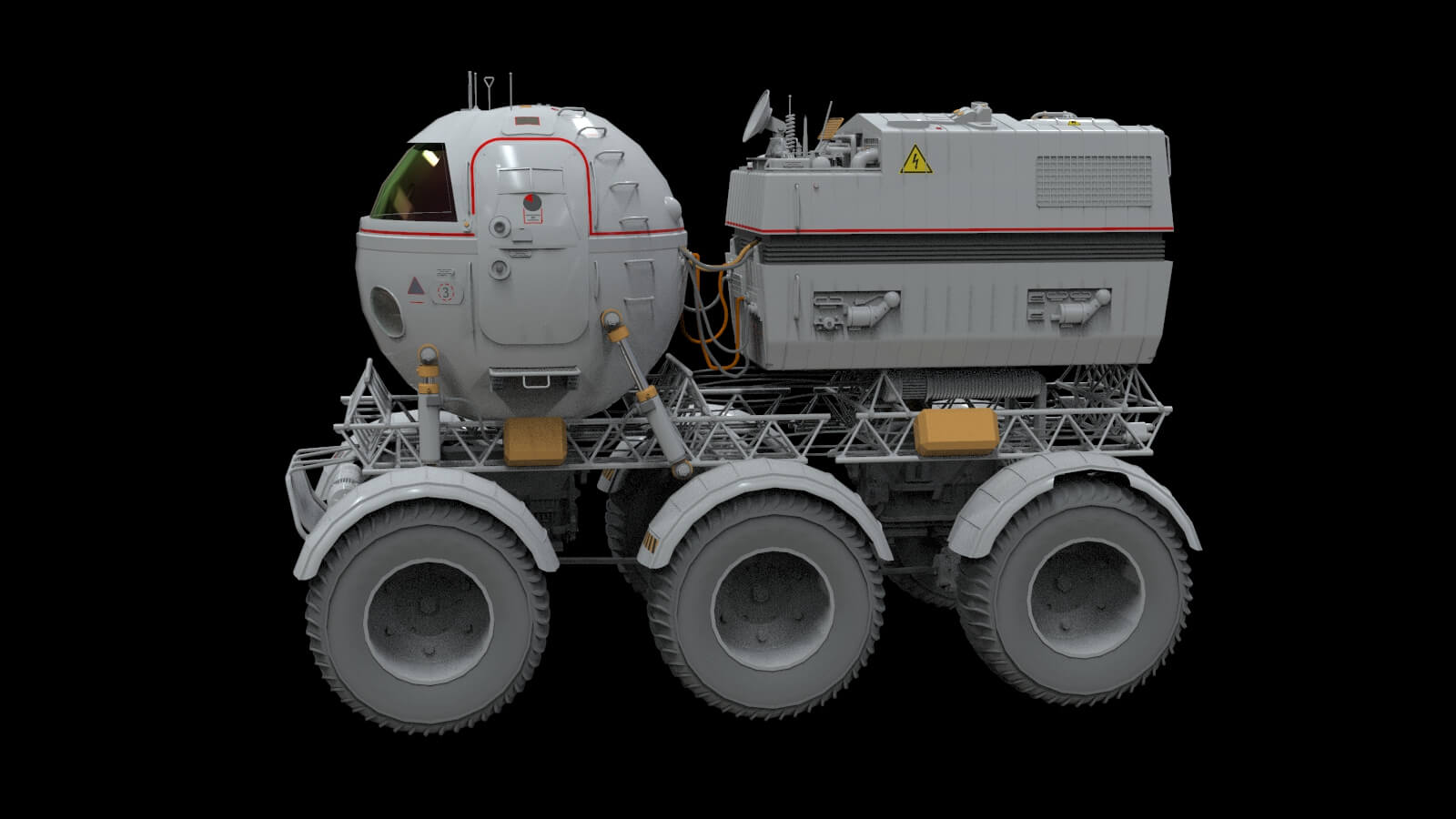 STAR COPS MOON ROVER 3D Render, Digital Art by Chtazi