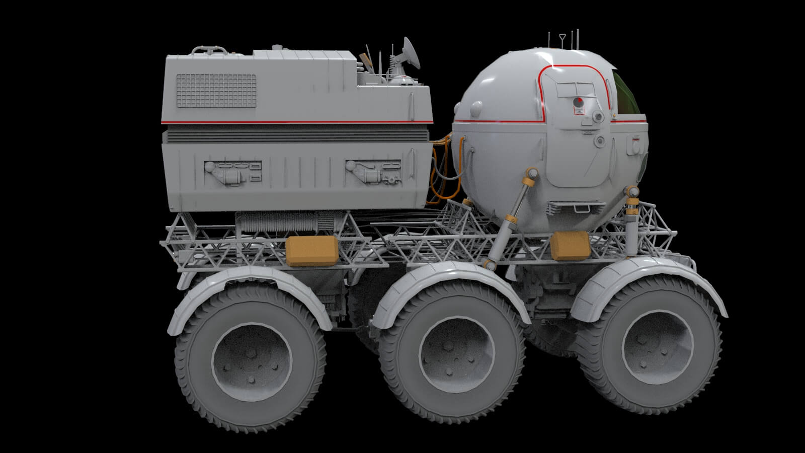 STAR COPS MOON ROVER 3D Render, Digital Art by Chtazi