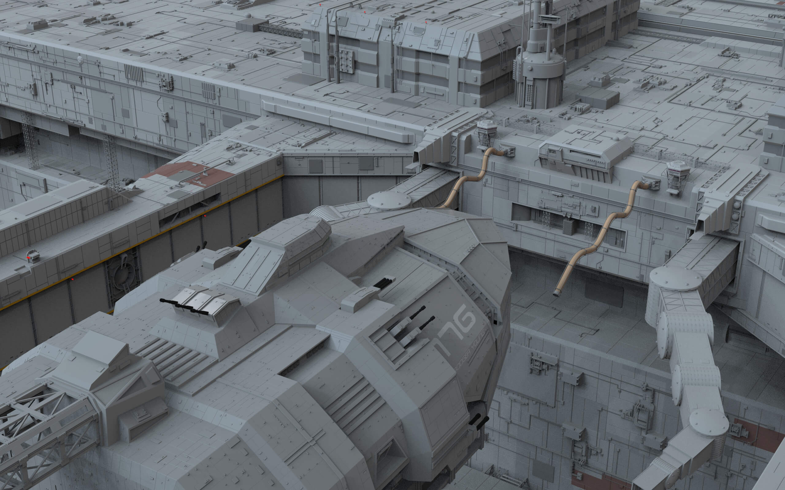 starship troopers dock 3D Render, Digital Art by Chtazi