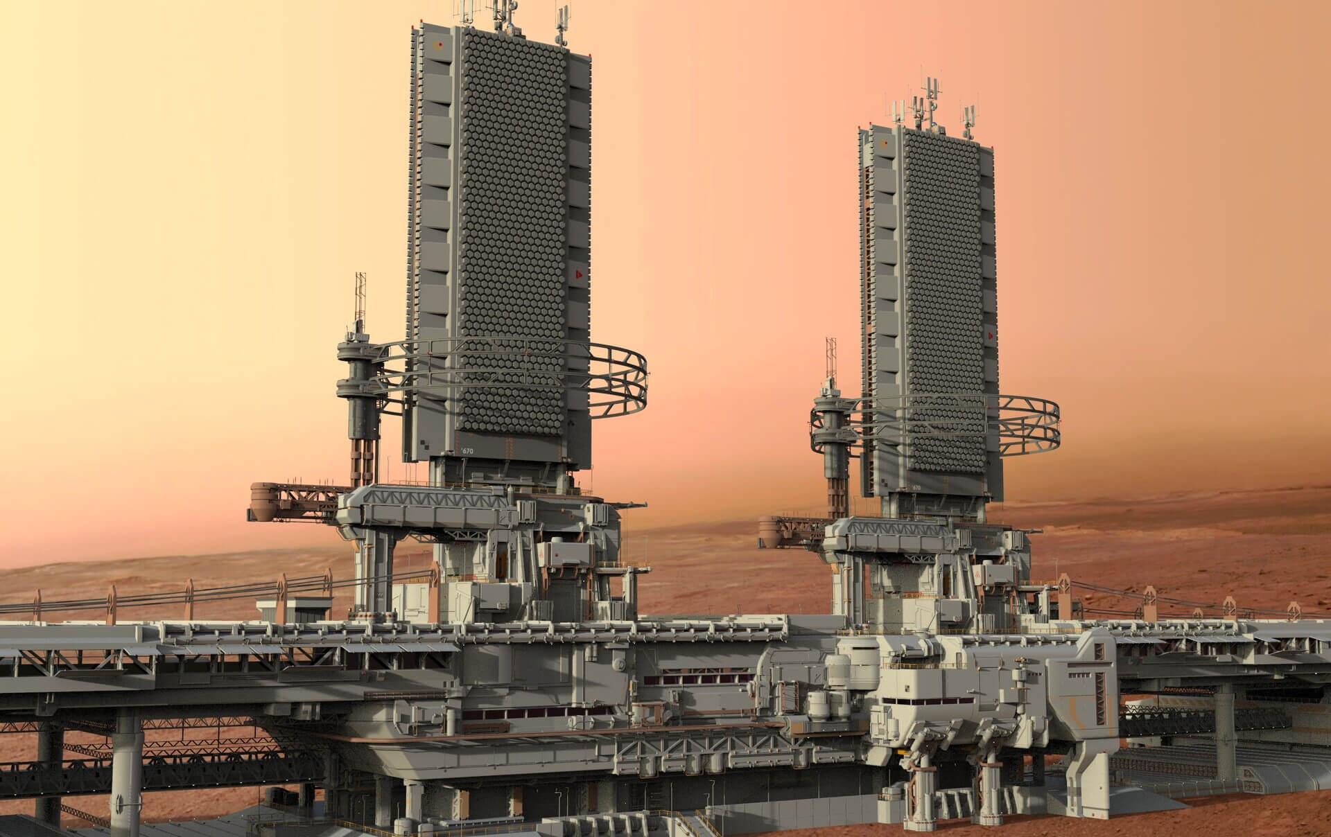 the missile attack warning system 3D Render by Chtazi