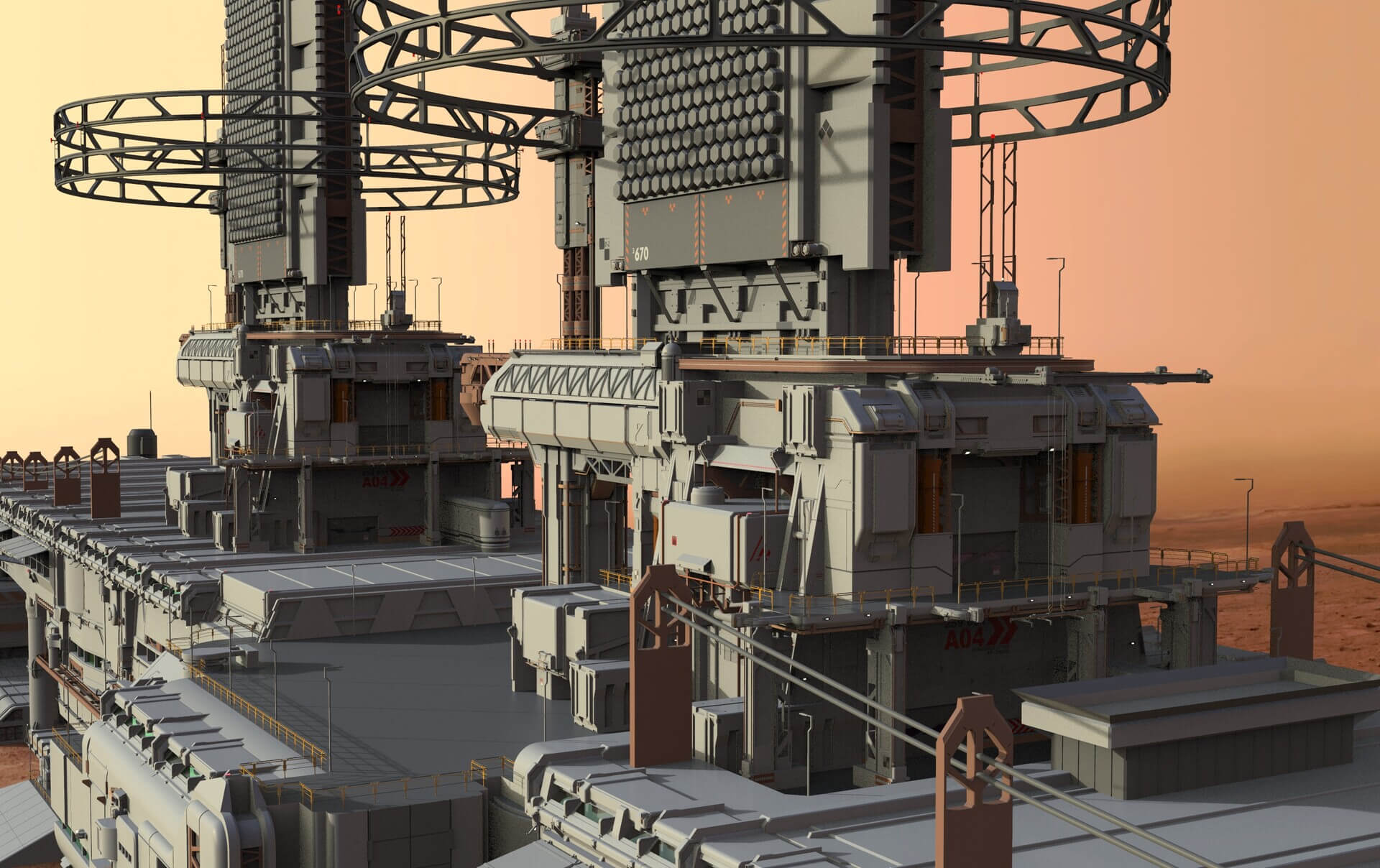 the missile attack warning system 3D Render by Chtazi