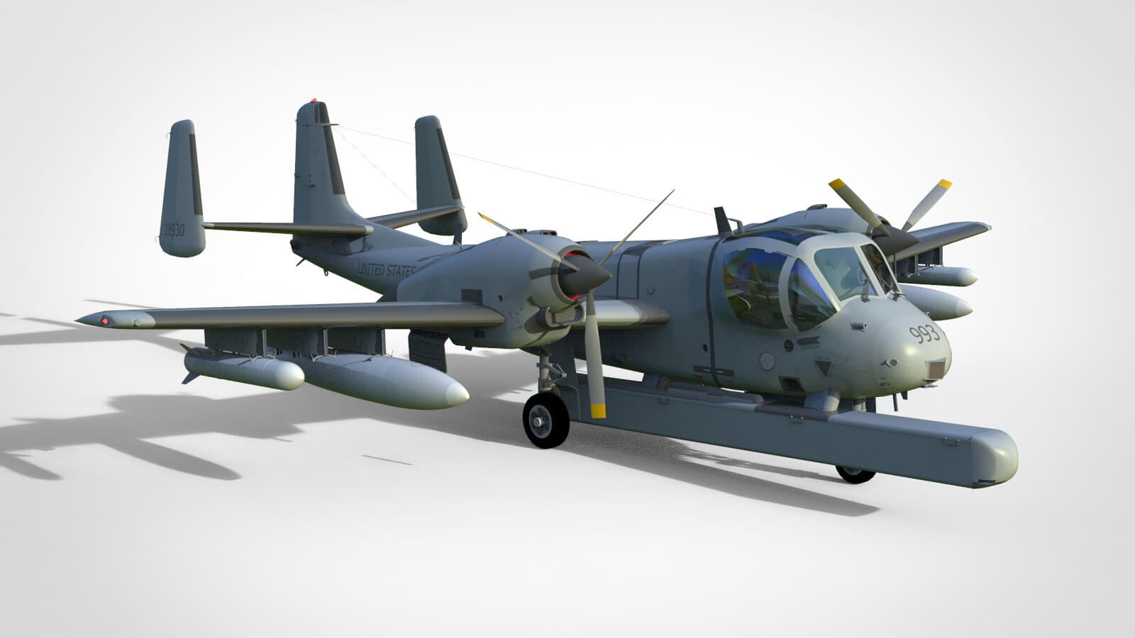 Grumman OV-1D Mohawk - 3D Model by Chtazi