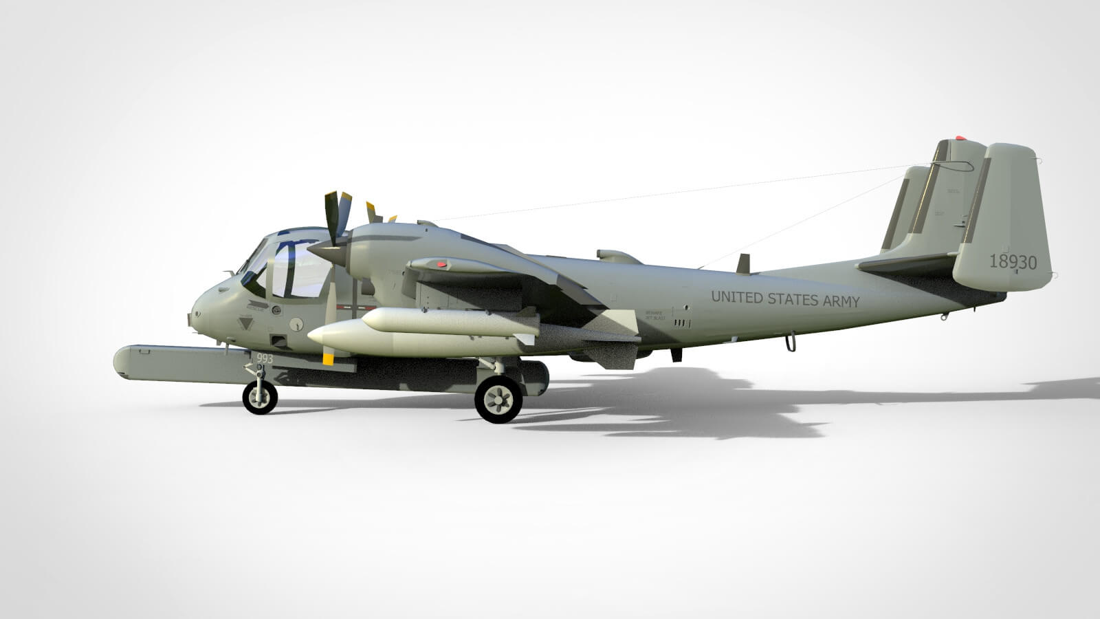 Grumman OV-1D Mohawk 3D Model by Chtazi