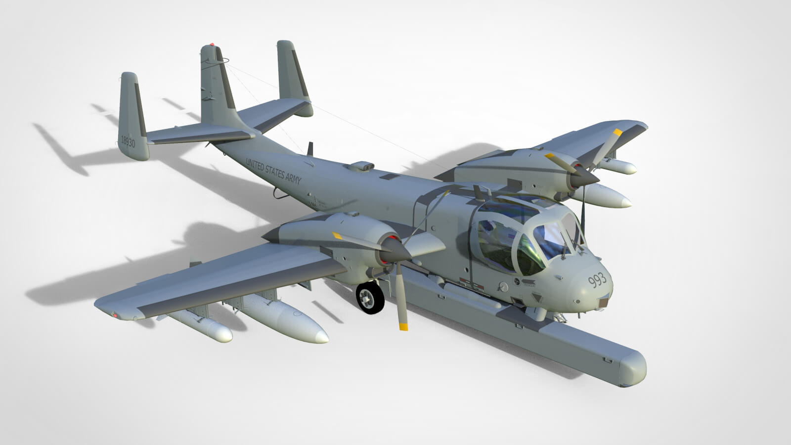 Grumman OV-1D Mohawk 3D Model by Chtazi