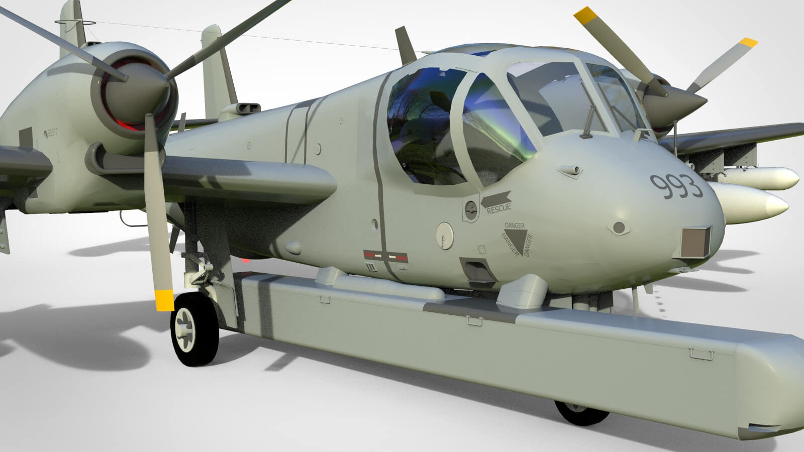 Grumman OV-1D Mohawk 3D Model by Chtazi
