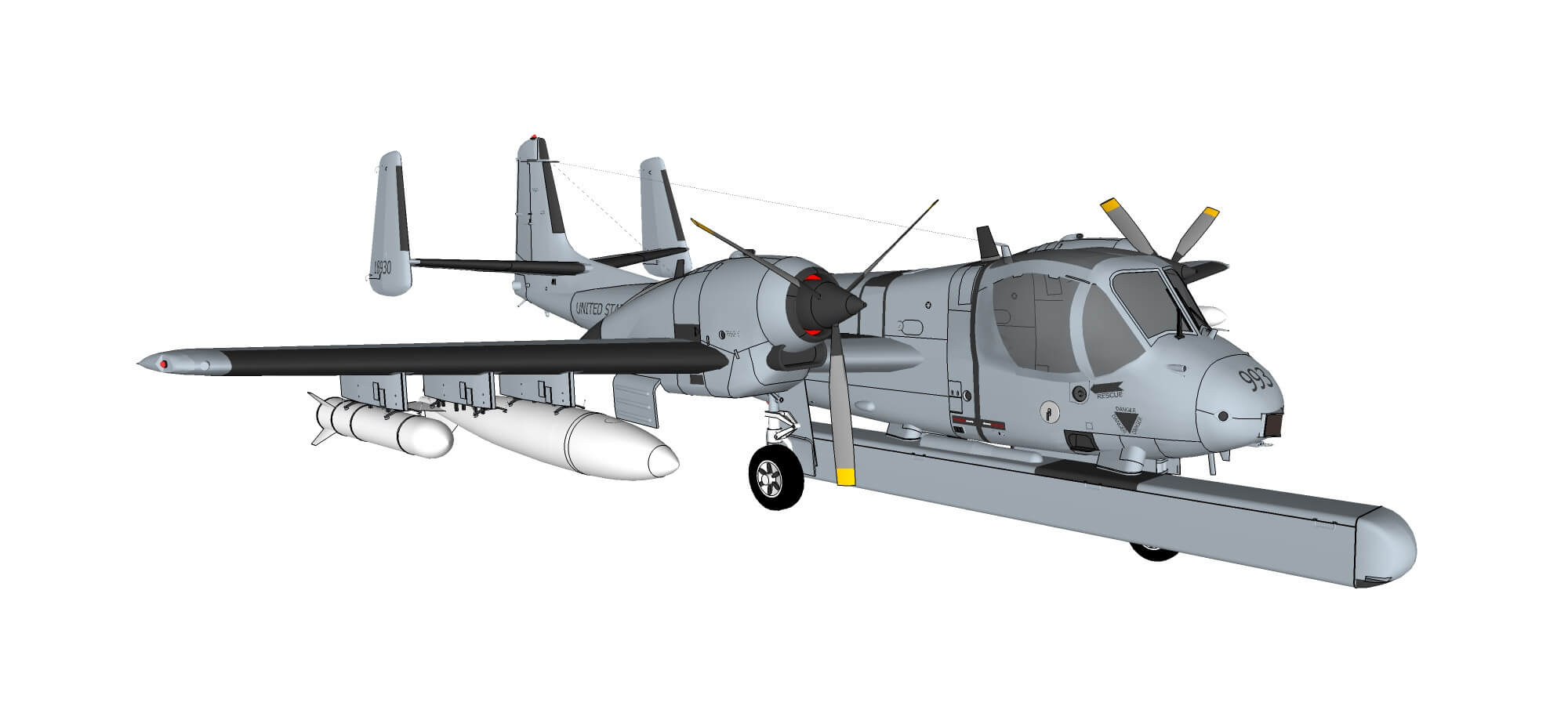 Grumman OV-1D Mohawk 3D Model by Chtazi