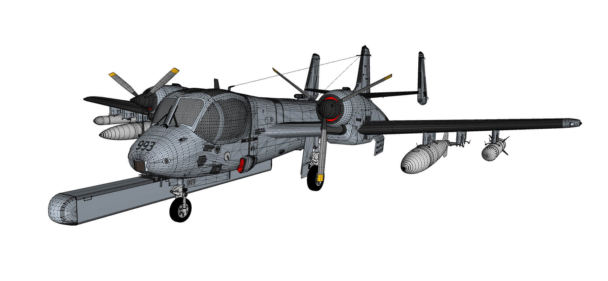 Grumman OV-1D Mohawk 3D Model by Chtazi