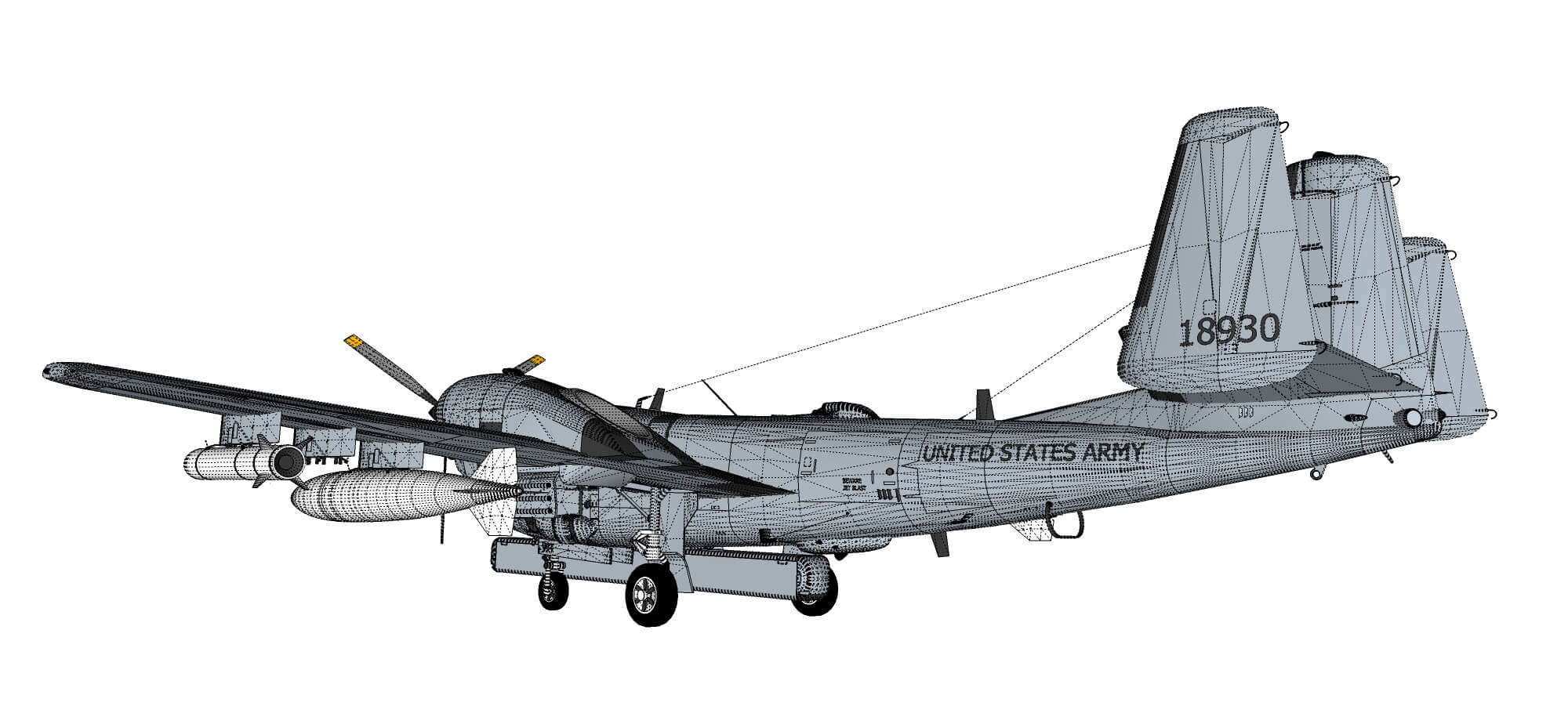 Grumman OV-1D Mohawk 3D Model by Chtazi