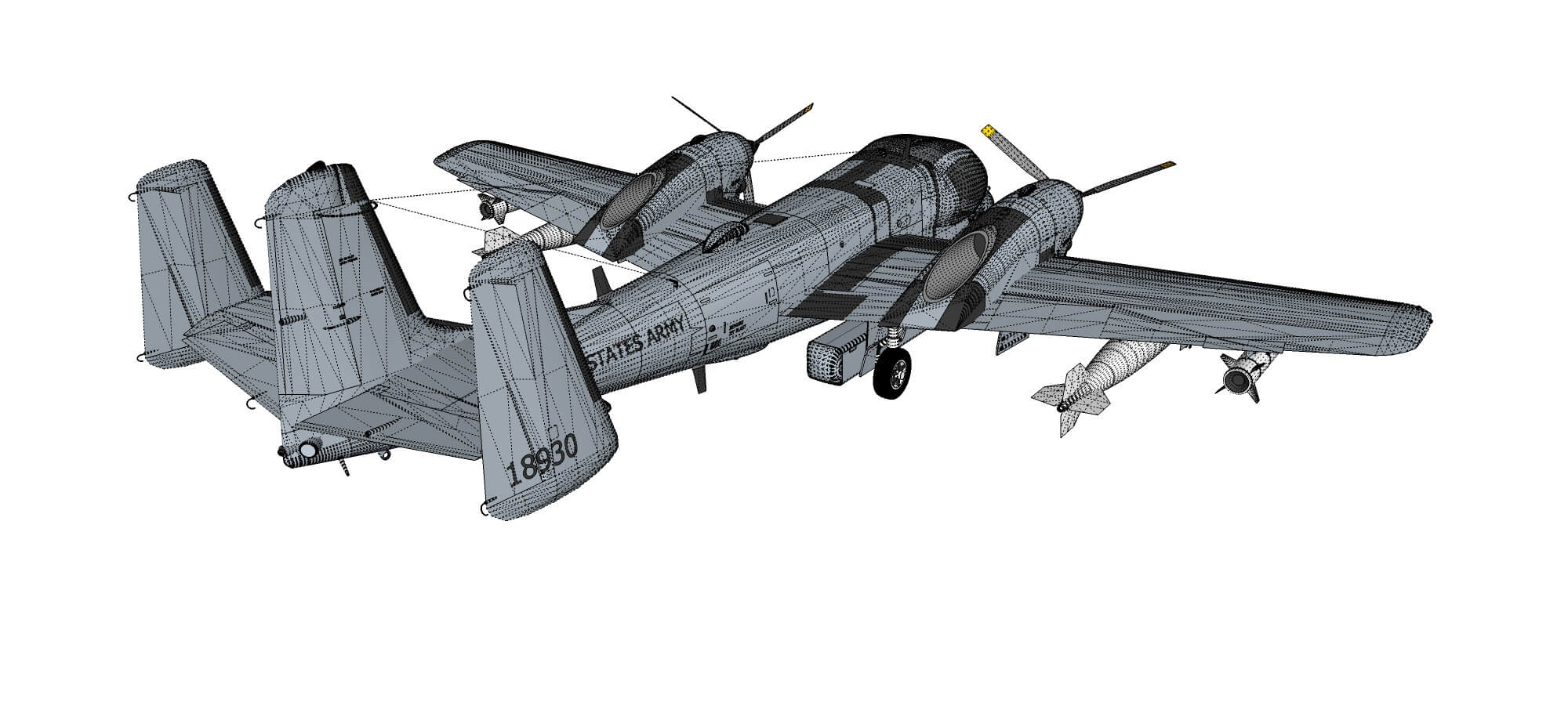 Grumman OV-1D Mohawk 3D Model by Chtazi