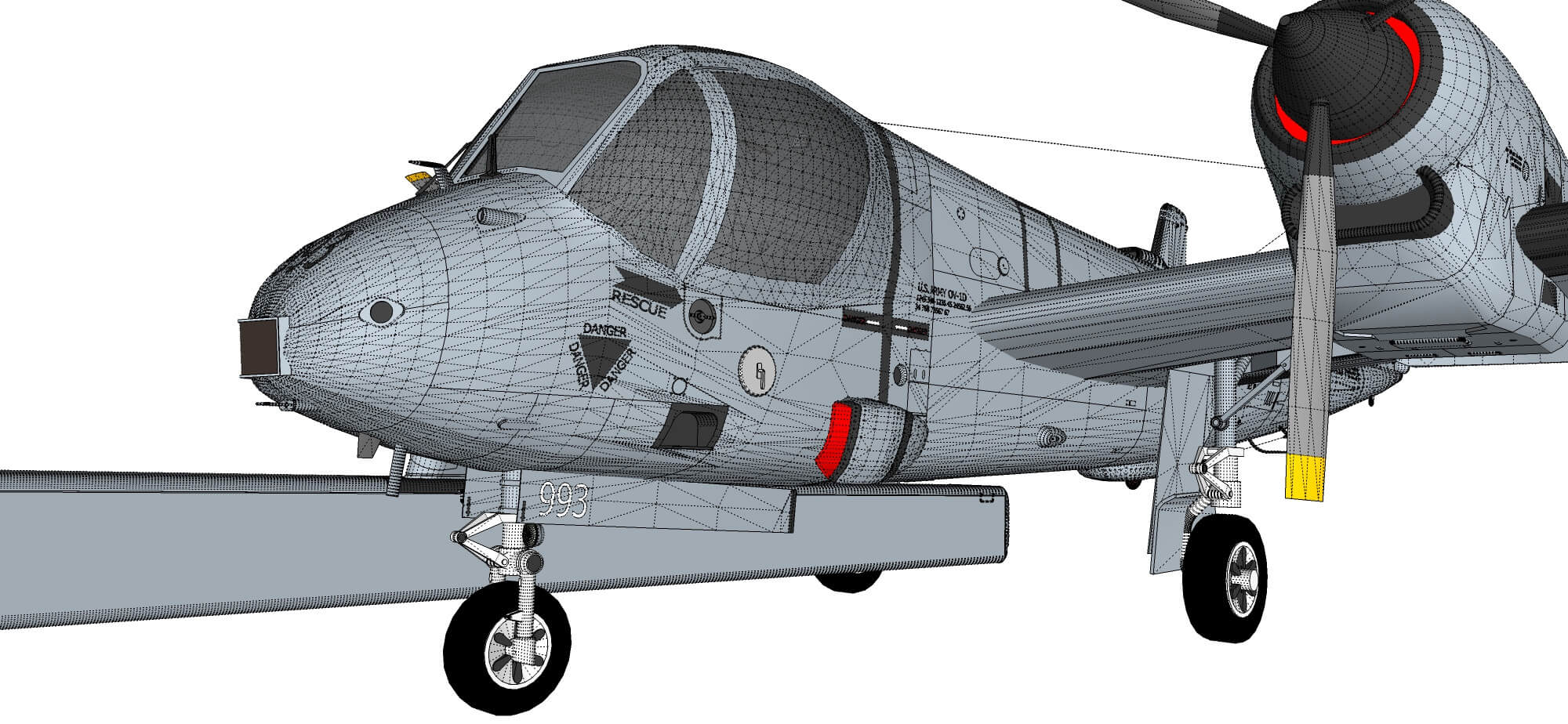 Grumman OV-1D Mohawk 3D Model by Chtazi