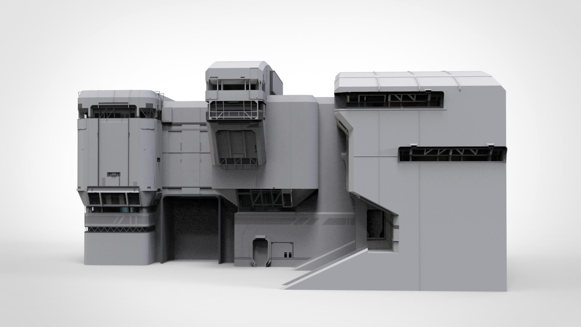 Halo Sci-Fi Architecture 3D Model by Chtazi