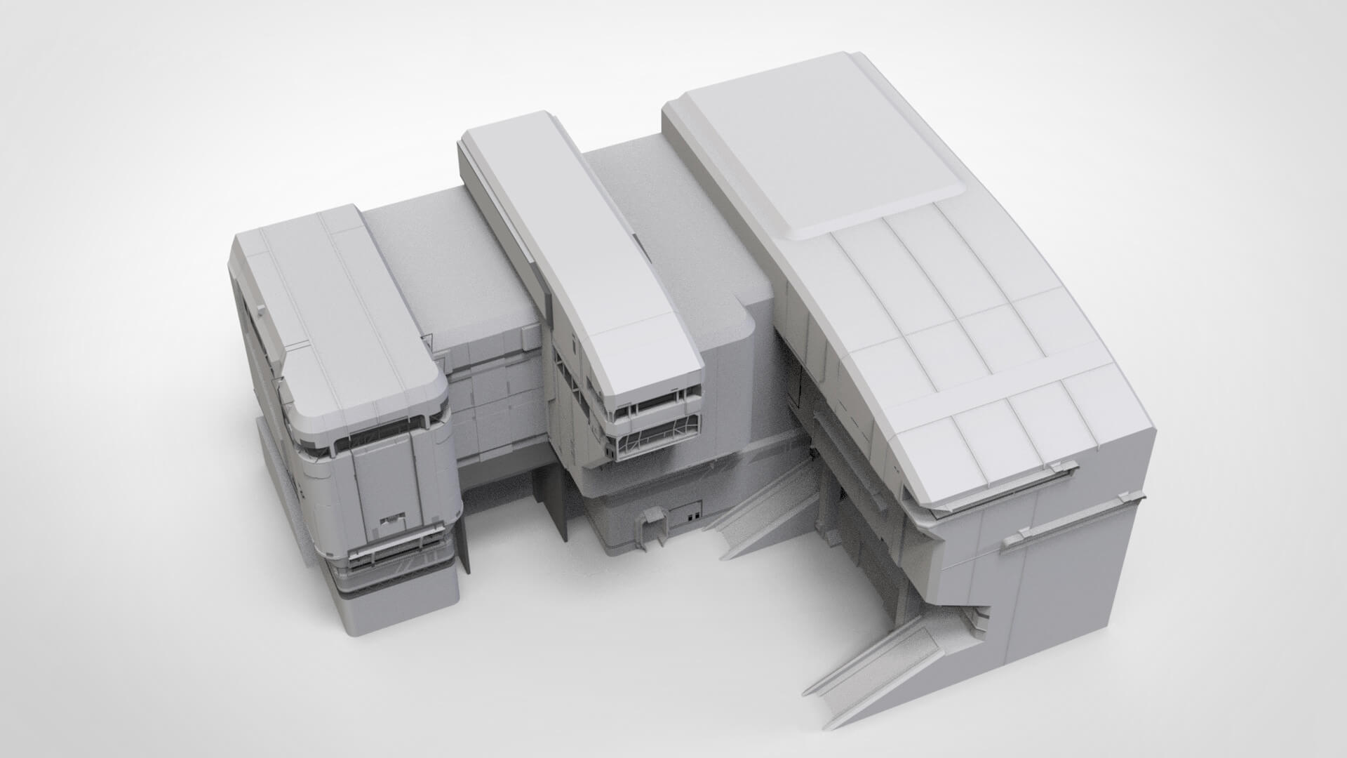 Halo Sci-Fi Architecture 3D Model by Chtazi