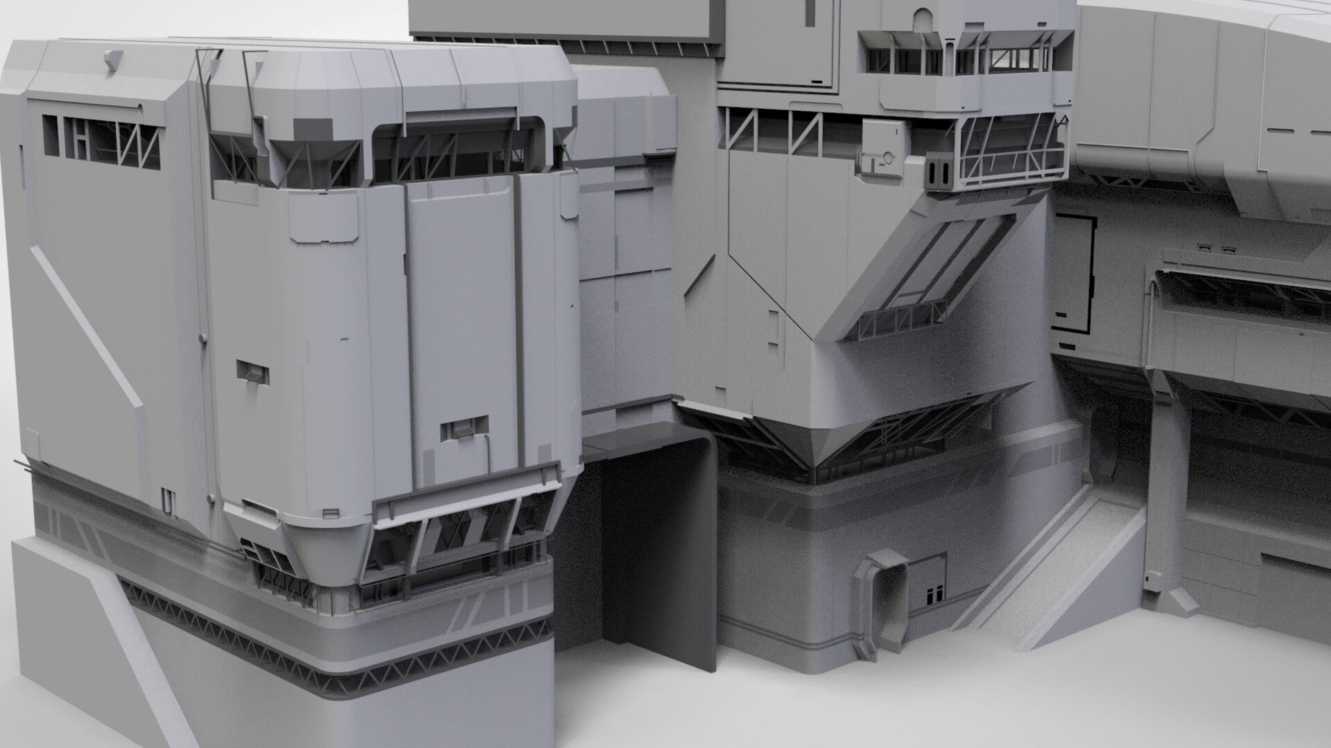 Halo Sci-Fi Architecture 3D Model by Chtazi