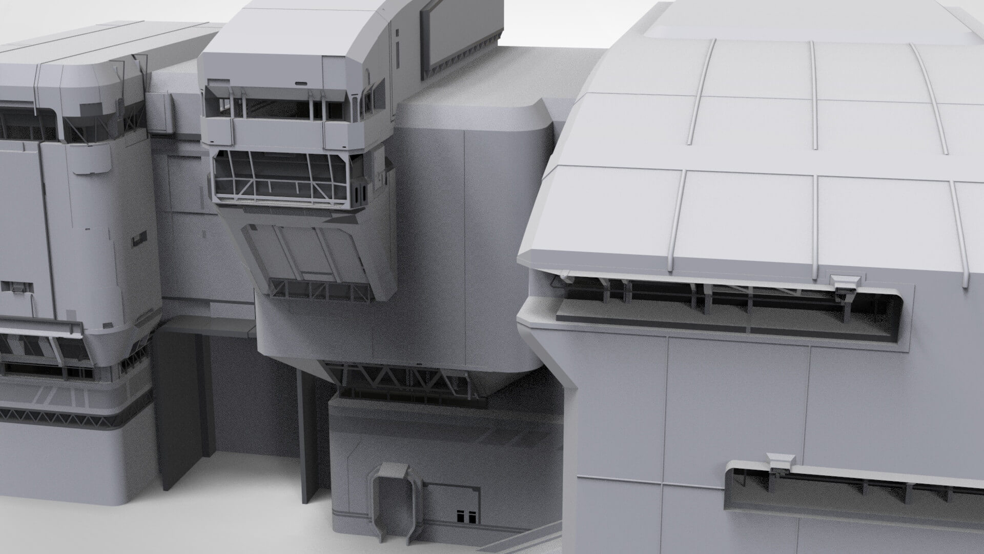 Halo Sci-Fi Architecture 3D Model by Chtazi