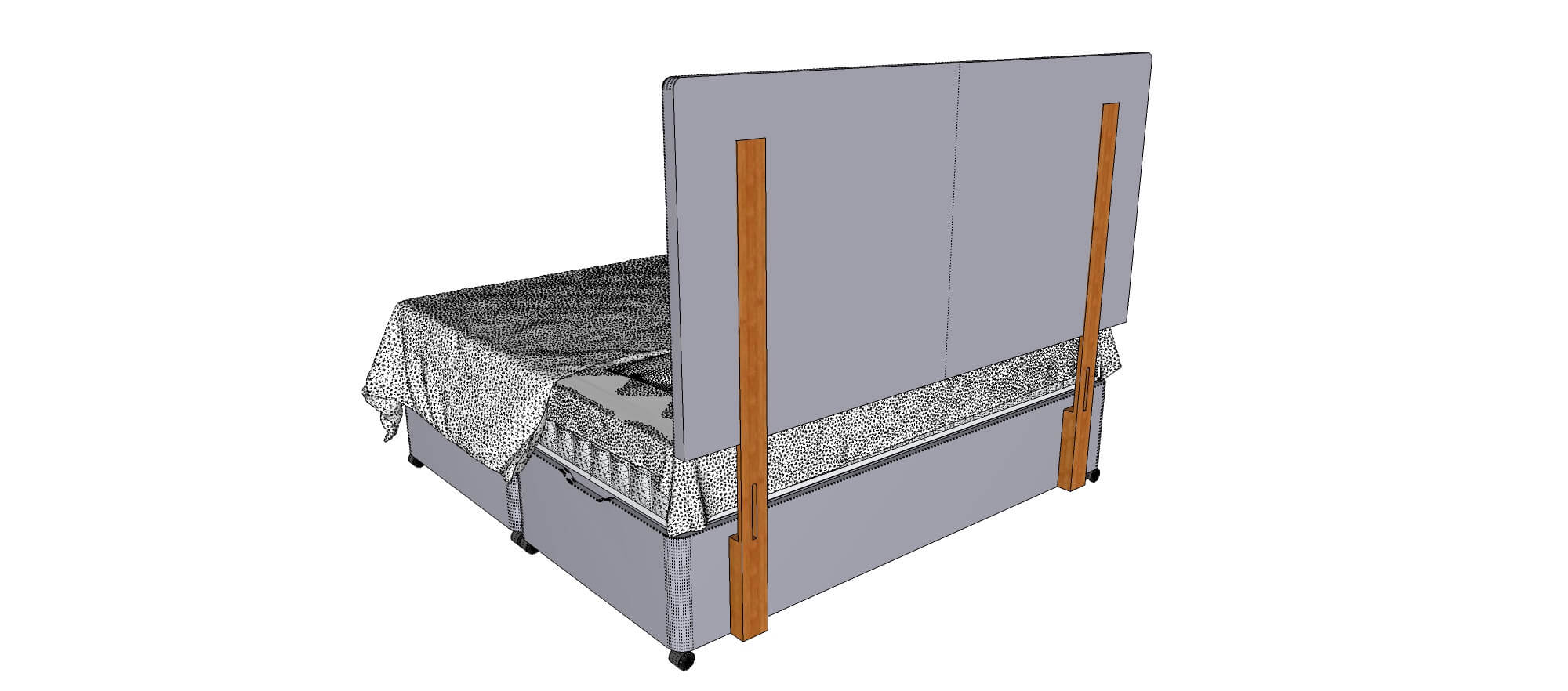 Hygena Lavendon Bed - 3D Model by Chtazi