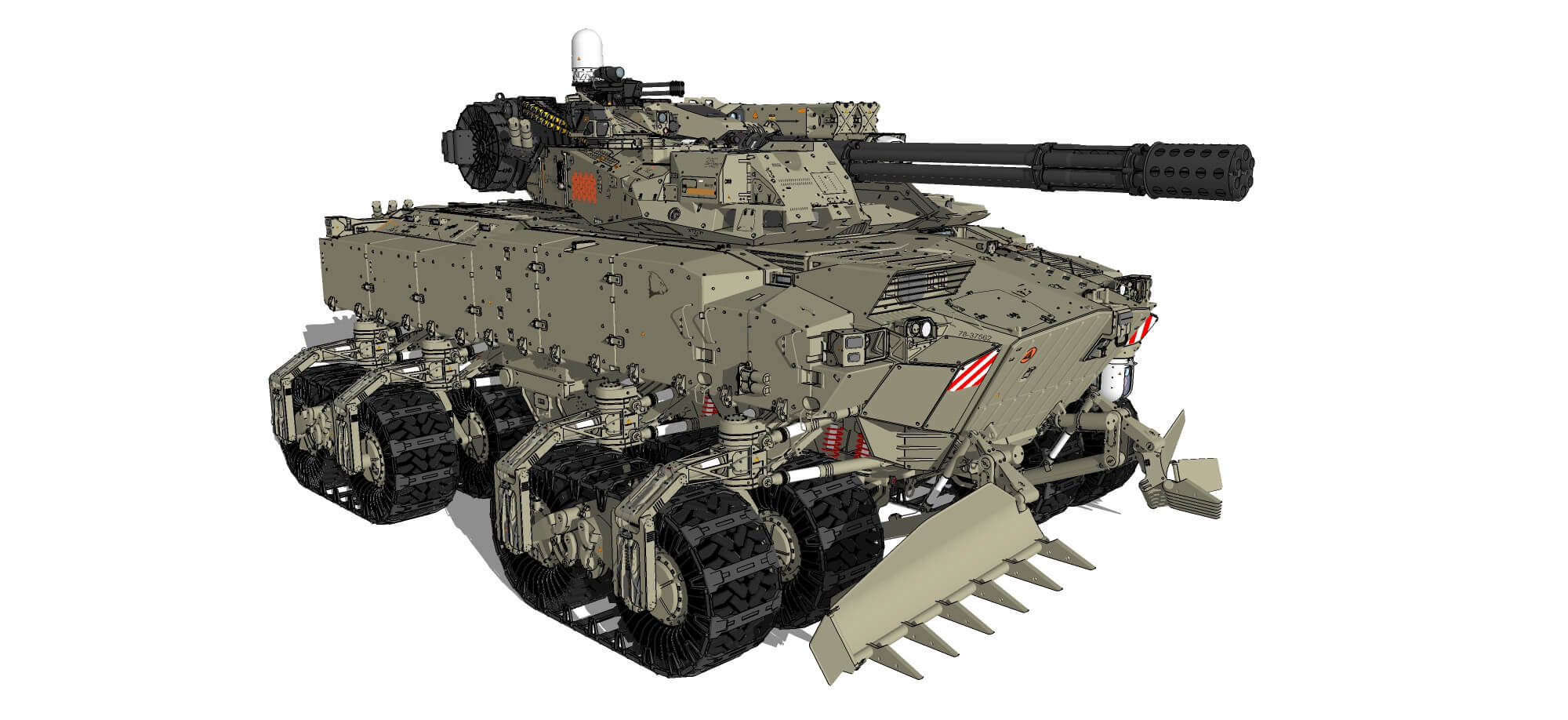 Sci-Fi Infantry Fighting Vehicle 3D Model by Chtazi