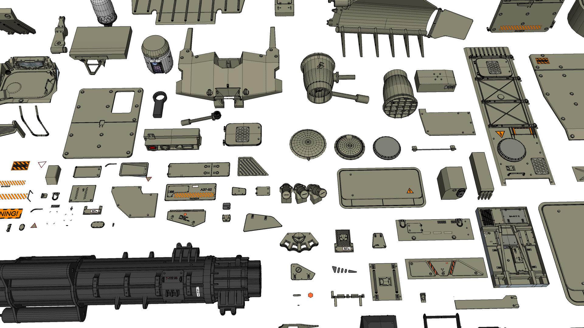Mechanics Collection 2 Kitbash - 3D Model by Chtazi
