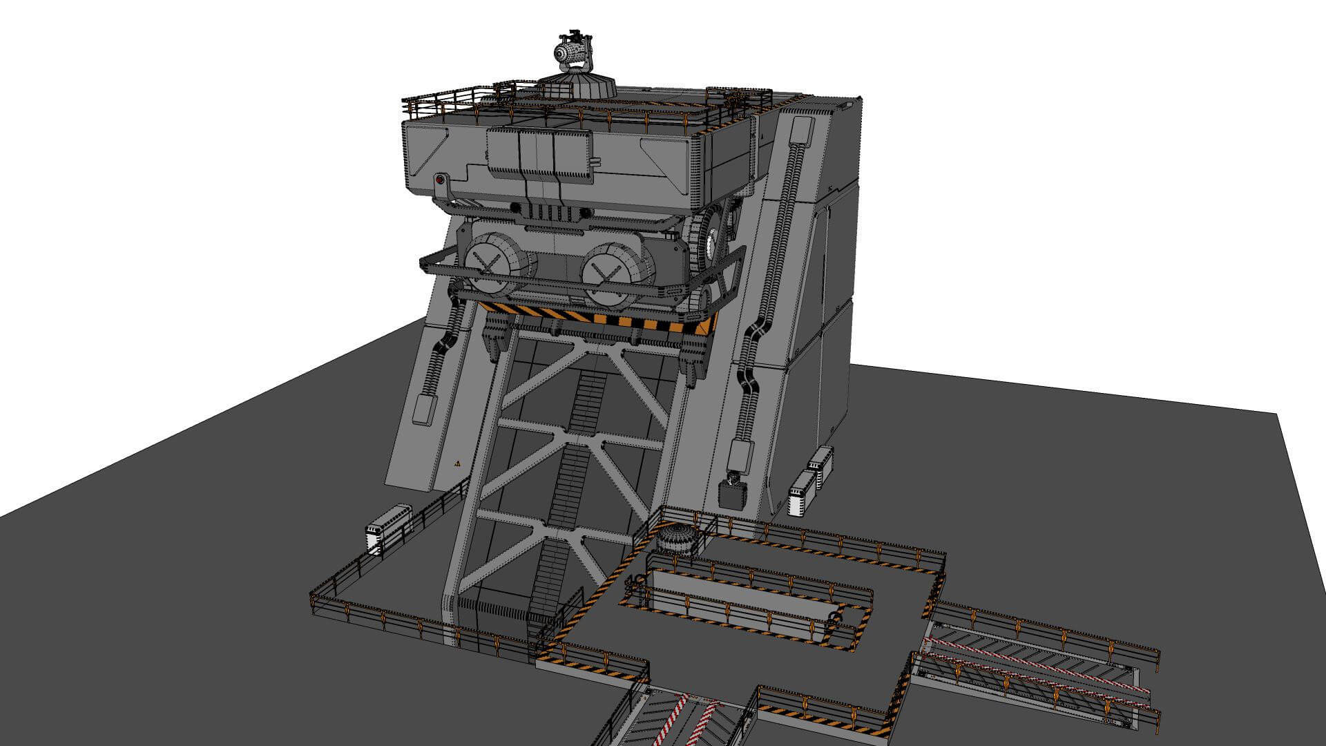 Sci-Fi Architectural Element 1 3D Model by Chtazi