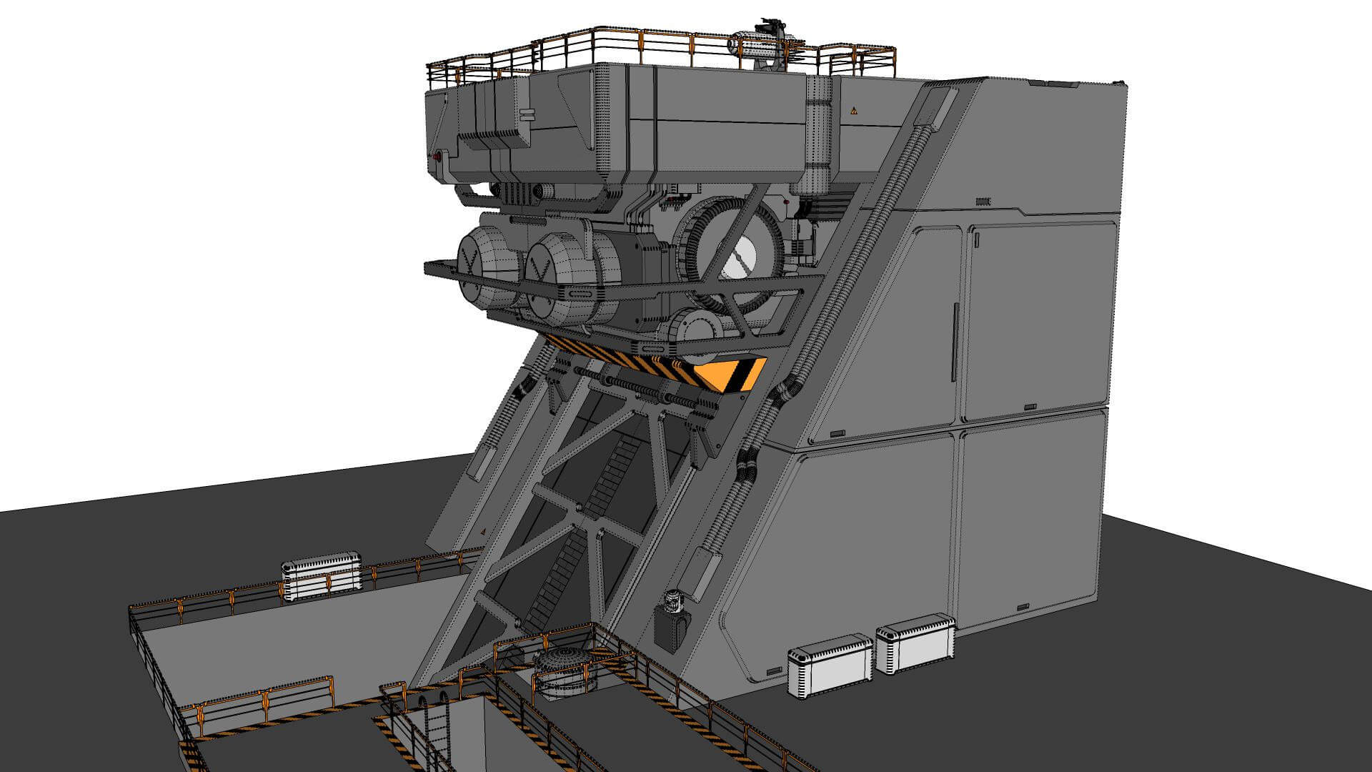 Sci-Fi Architectural Element 1 3D Model by Chtazi