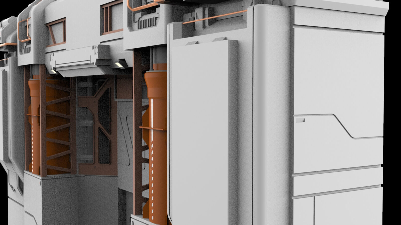 Sci-Fi Architectural Element 12 3D Model by Chtazi